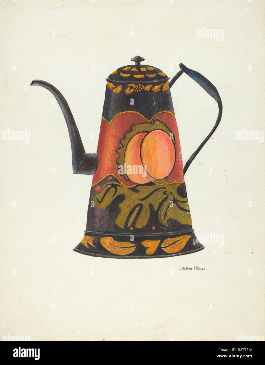 Toleware Coffee Pot. Dated: 1935/1942. Dimensions: overall: 42 x 32.7 ...