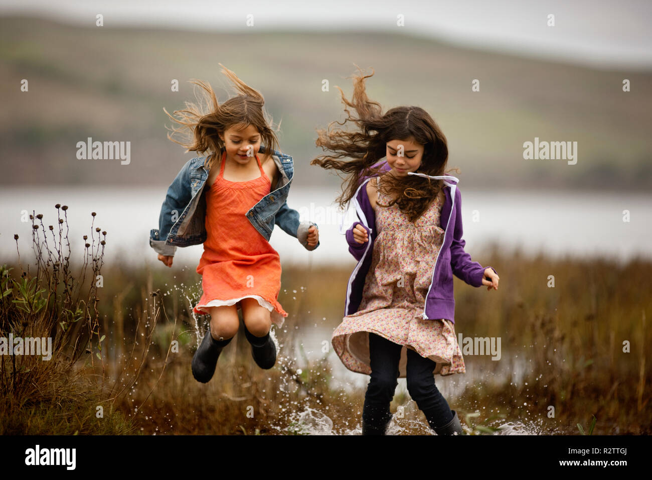 2 Little Girls Running