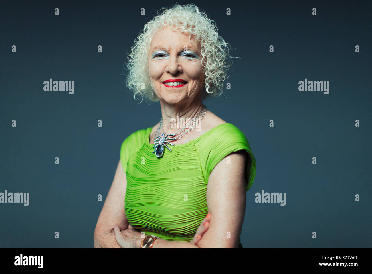 Portrait smiling, confident senior woman Stock Photo - Alamy