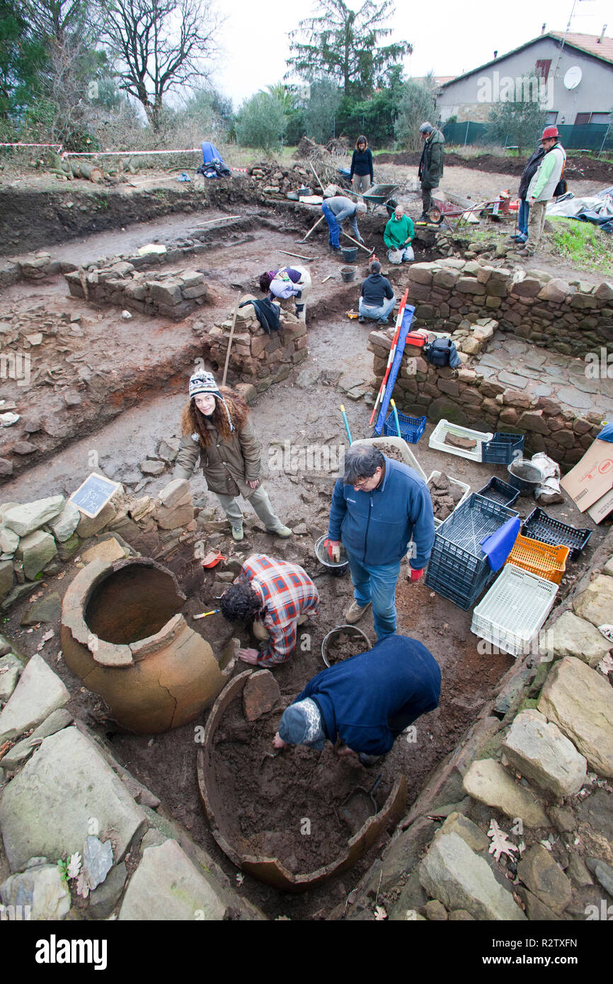 europe, italy, tuscany, vetulonia, etruscan ruins, location poggiarello ...