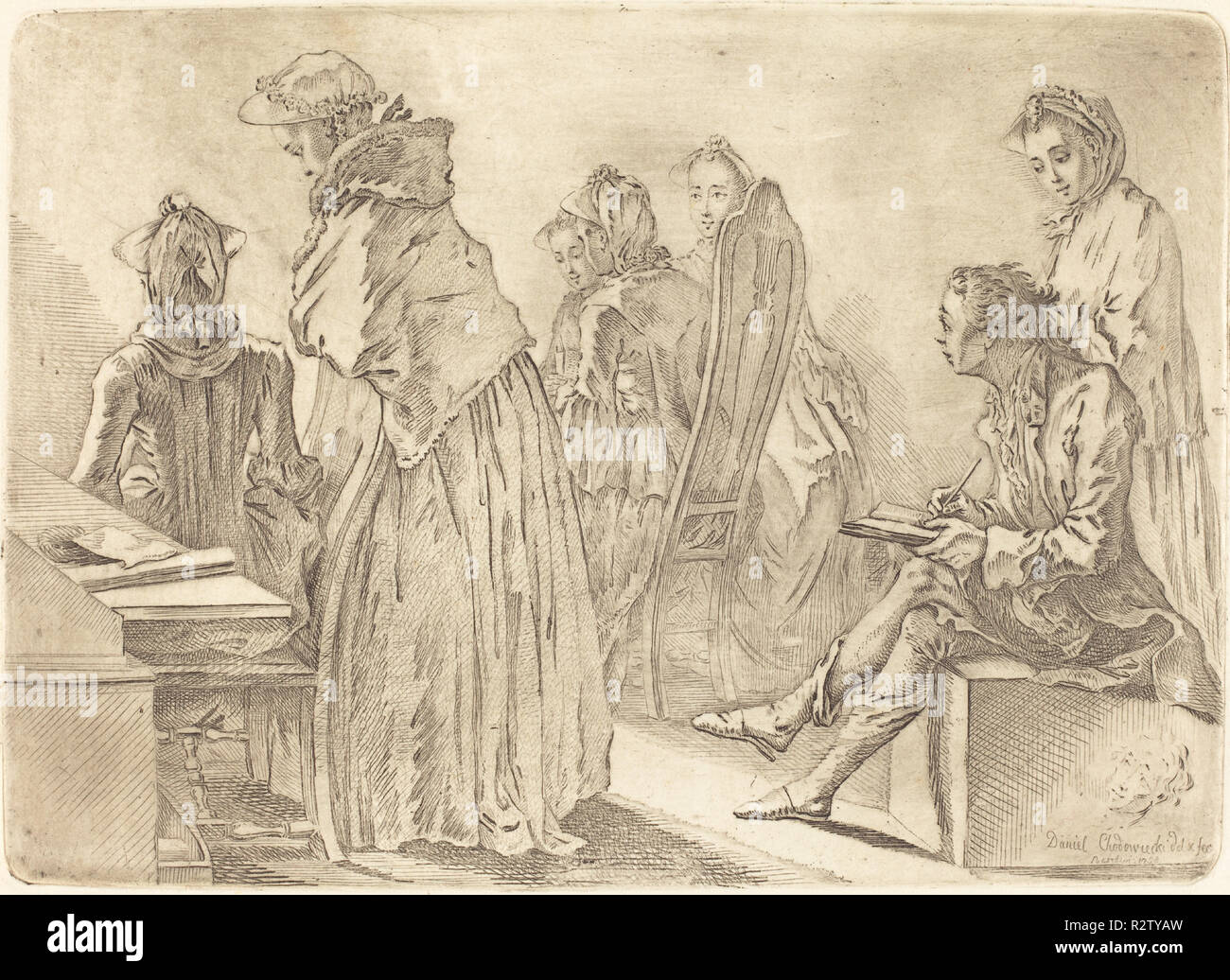 Party with Six Ladies and the Artist. Dated: 1758. Medium: etching ...