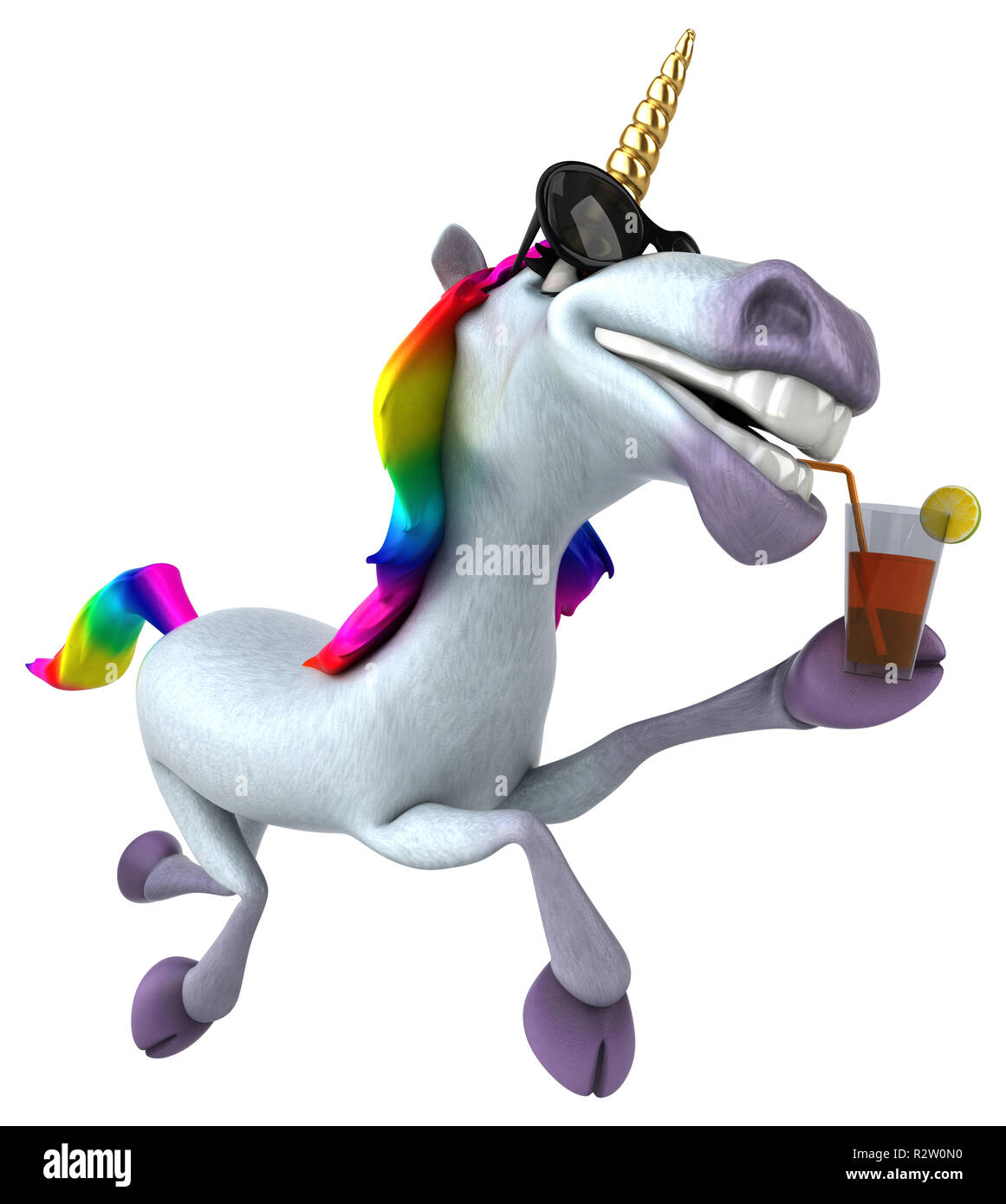 Fun unicorn - 3D Illustration Stock Photo - Alamy