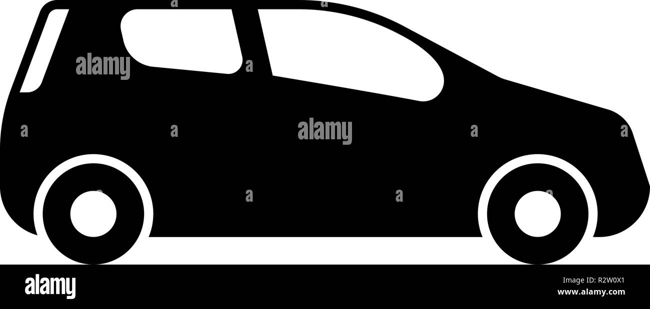 Mini car Compact shape for travel racing icon black color vector I flat ...