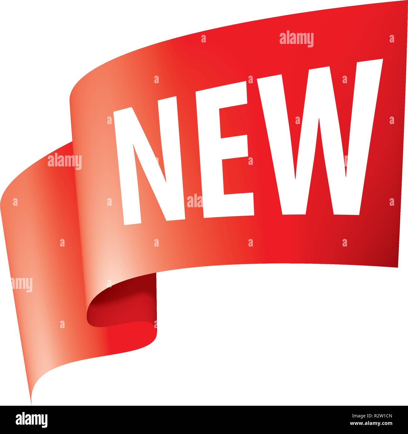 Red ribbon with the inscription New. Vector illustration Stock Vector ...