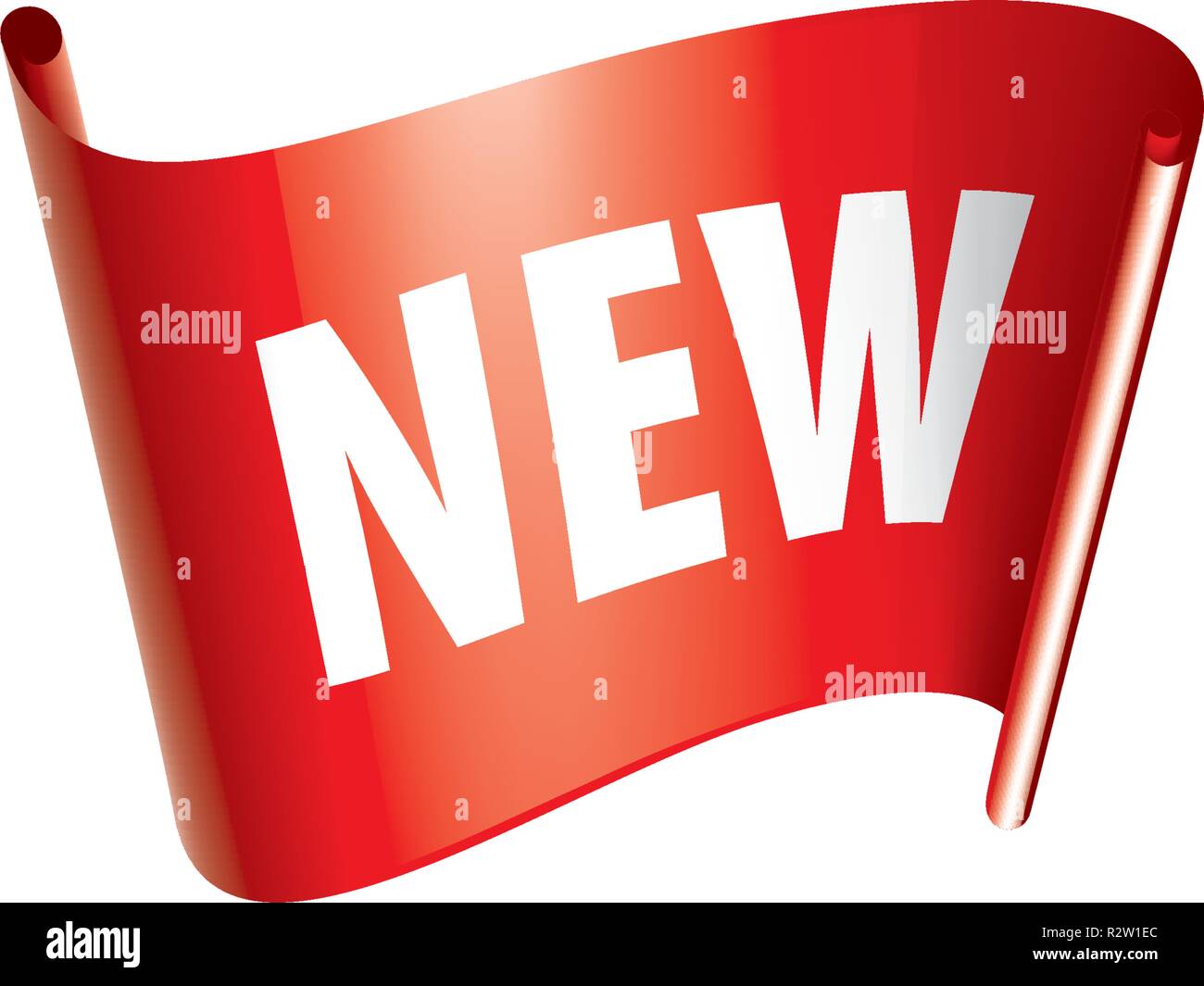 Red ribbon with the inscription New. Vector illustration Stock Vector ...