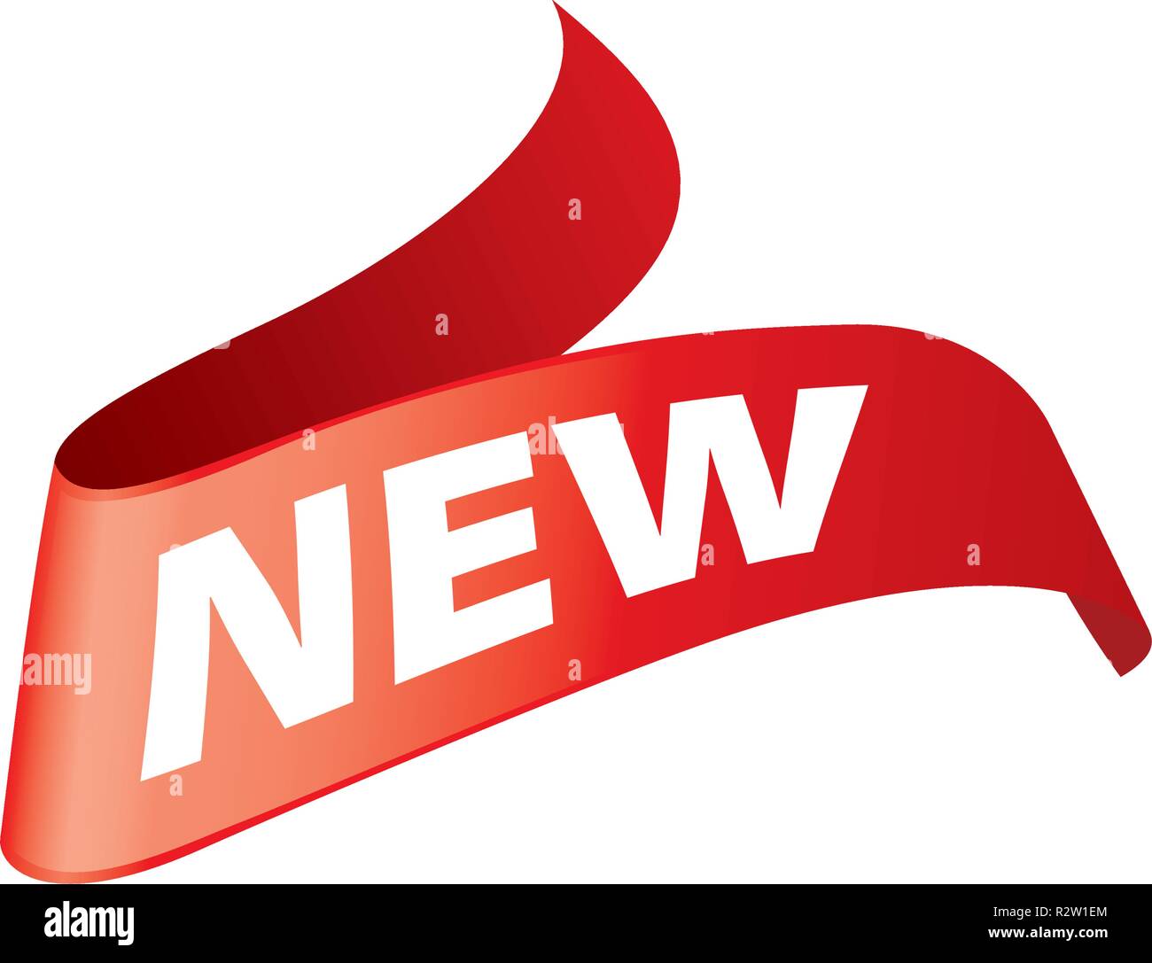 Red ribbon with the inscription New. Vector illustration Stock Vector ...