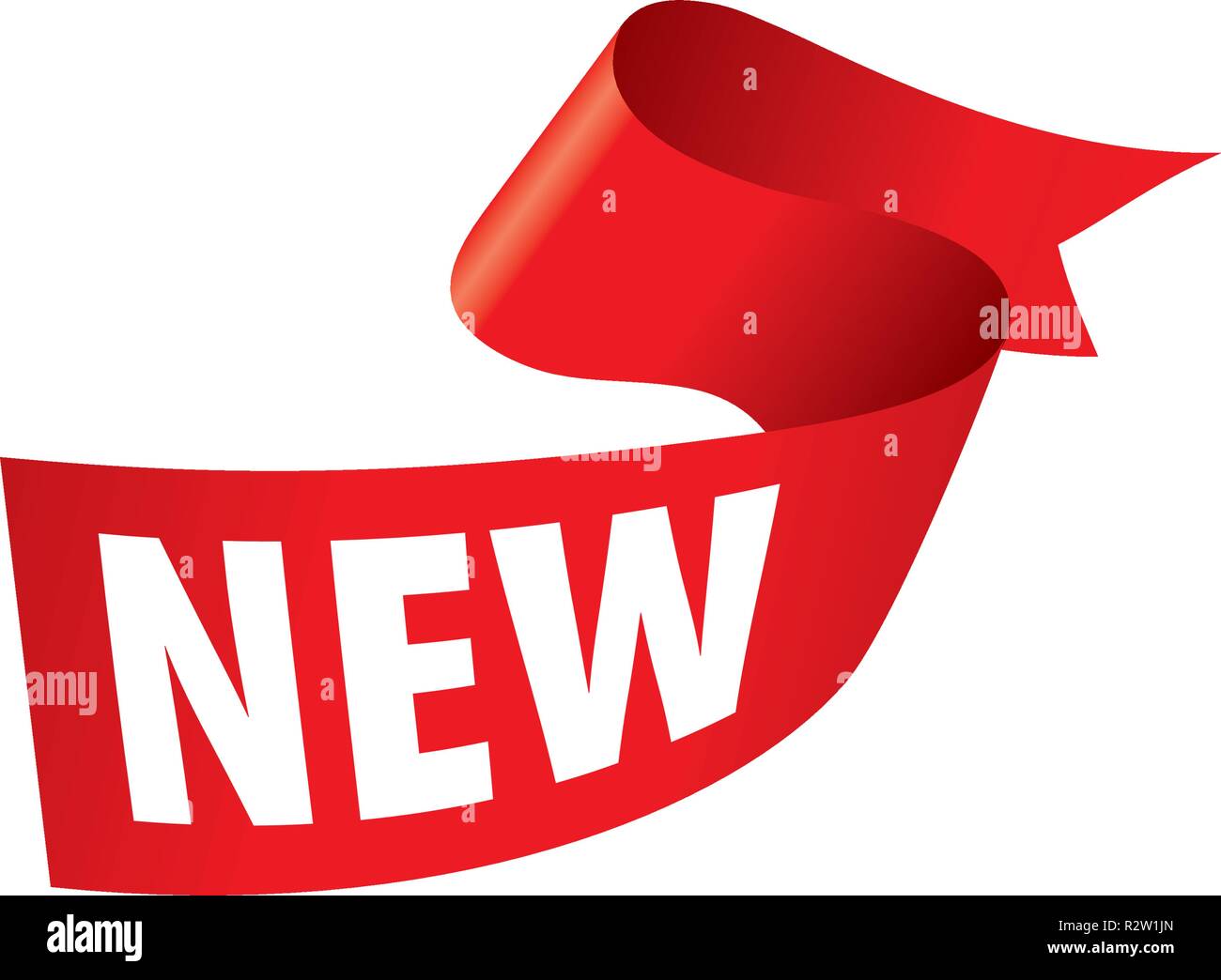 Red ribbon with the inscription New. Vector illustration Stock Vector ...