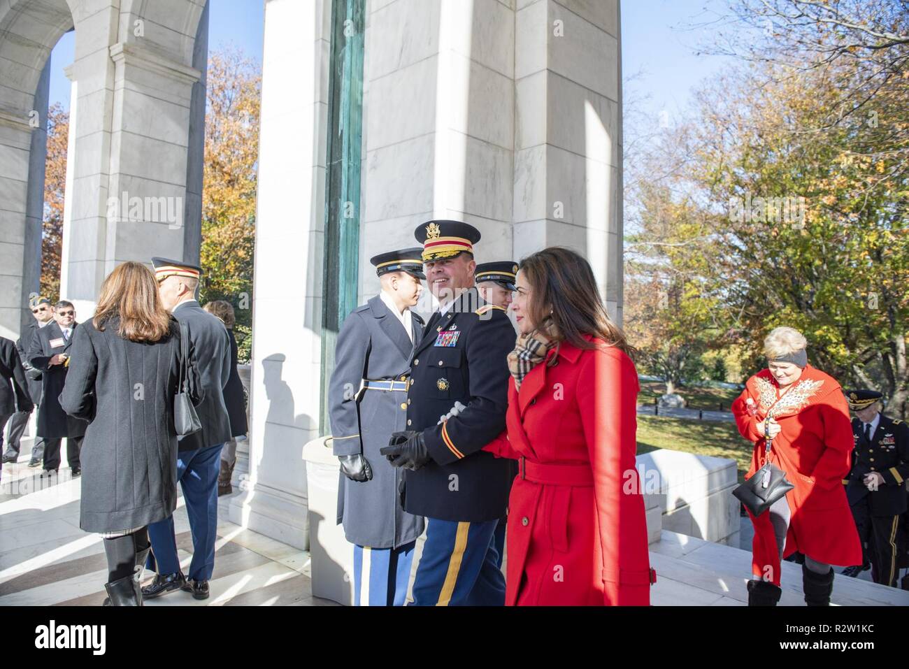 U.S. Army Col. Jerry Farnsworth (center), chief of staff, Arlington ...