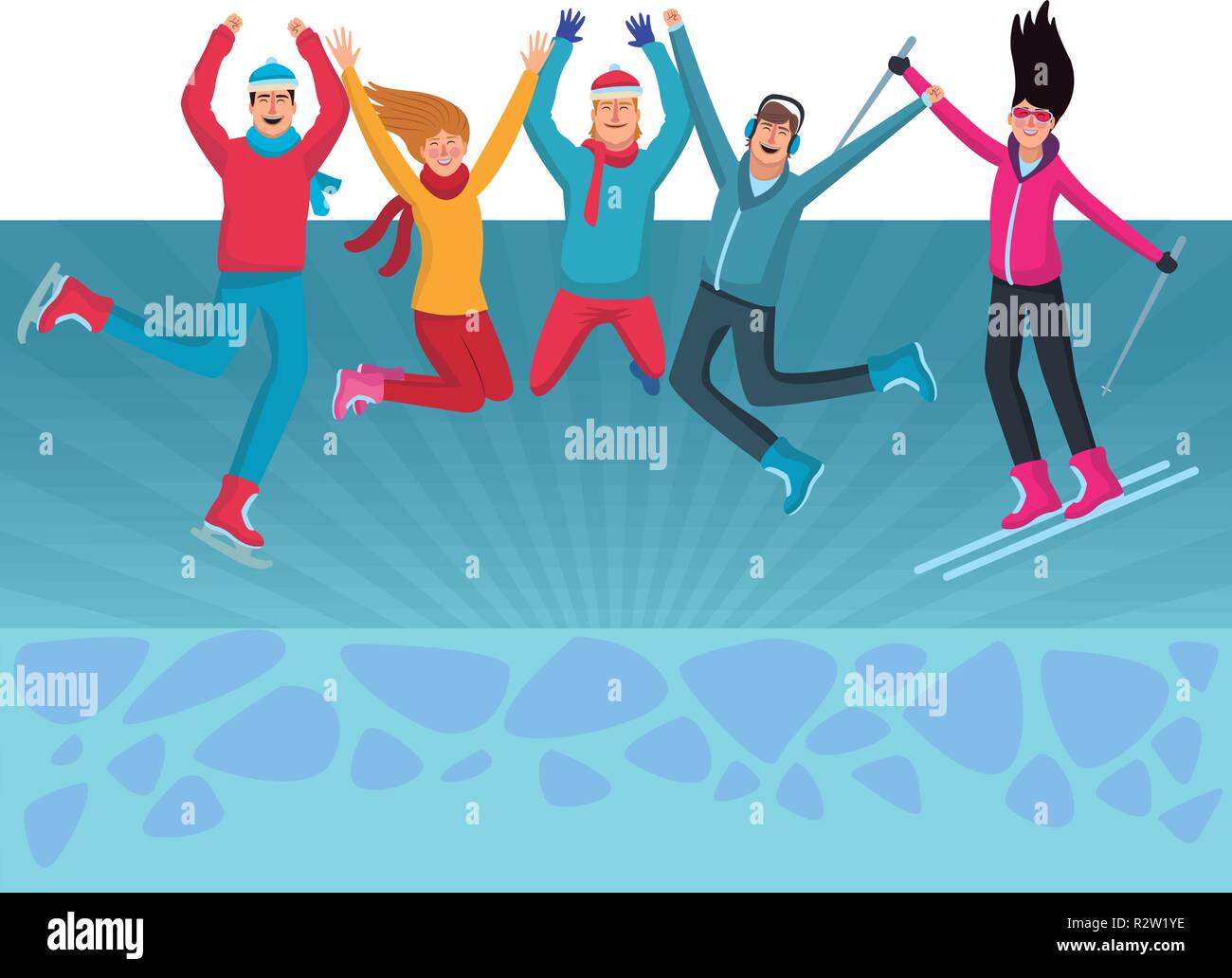 Fashion friends portrait happy Stock Vector Images - Alamy