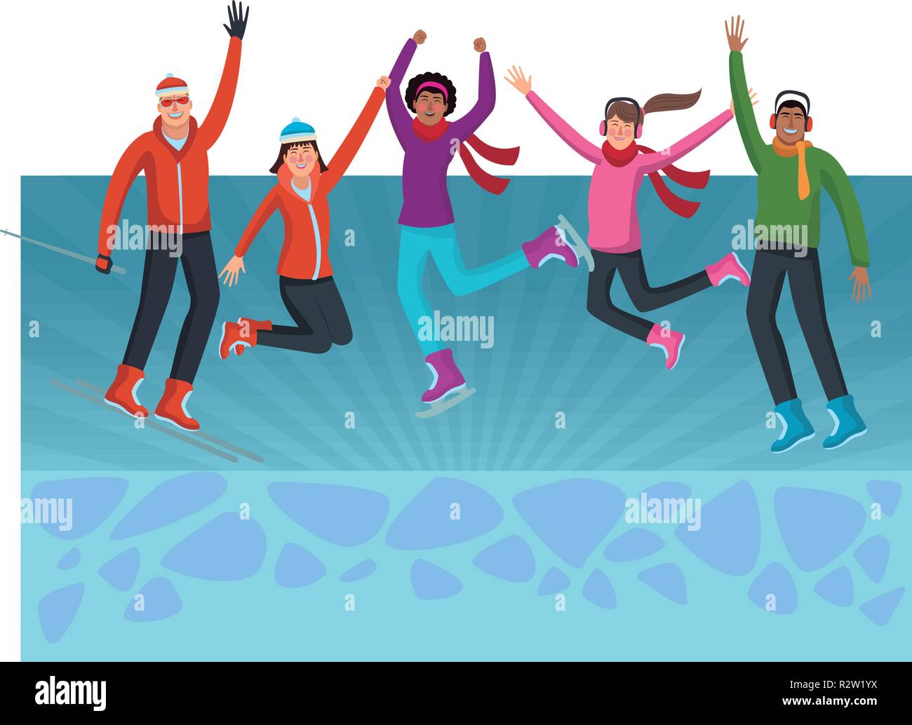 Fashion friends portrait happy Stock Vector Images - Alamy