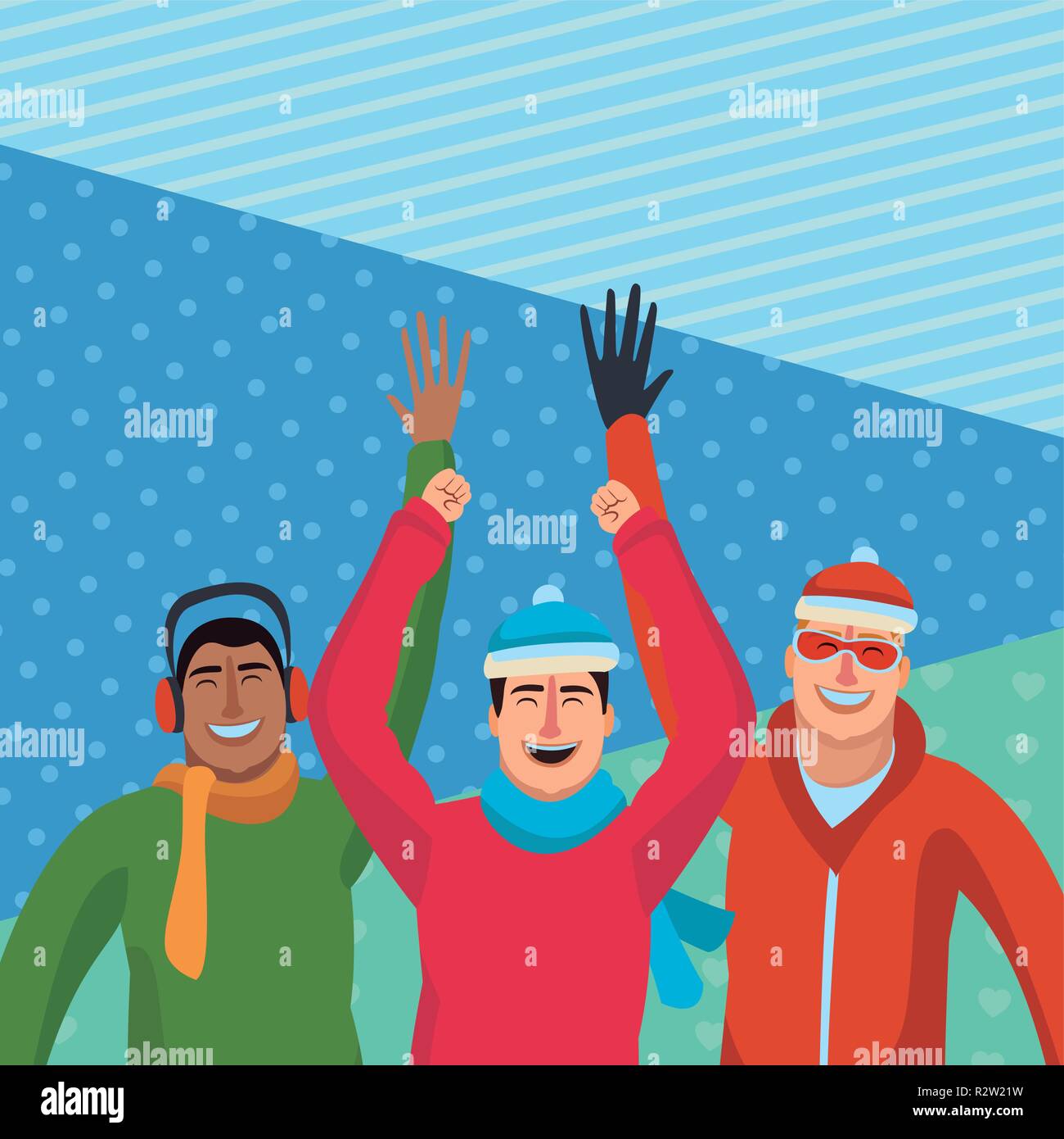 Happy people in winter Stock Vector Image & Art - Alamy