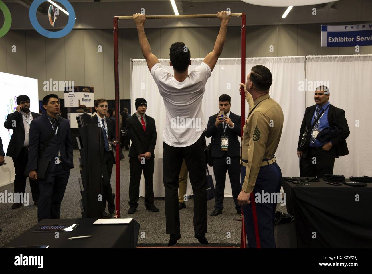 Engineering students from all over the nation gather around the Marine ...