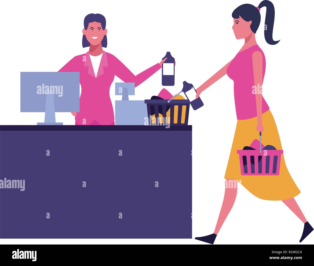 People shopping cartoon Stock Vector Image & Art - Alamy