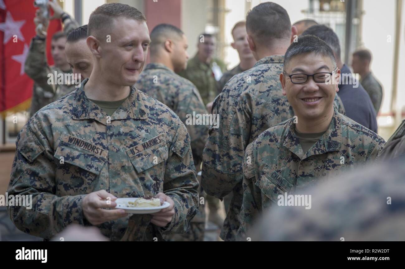 U.S. Marines deployed in Kabul celebrated their 242nd birthday with ...