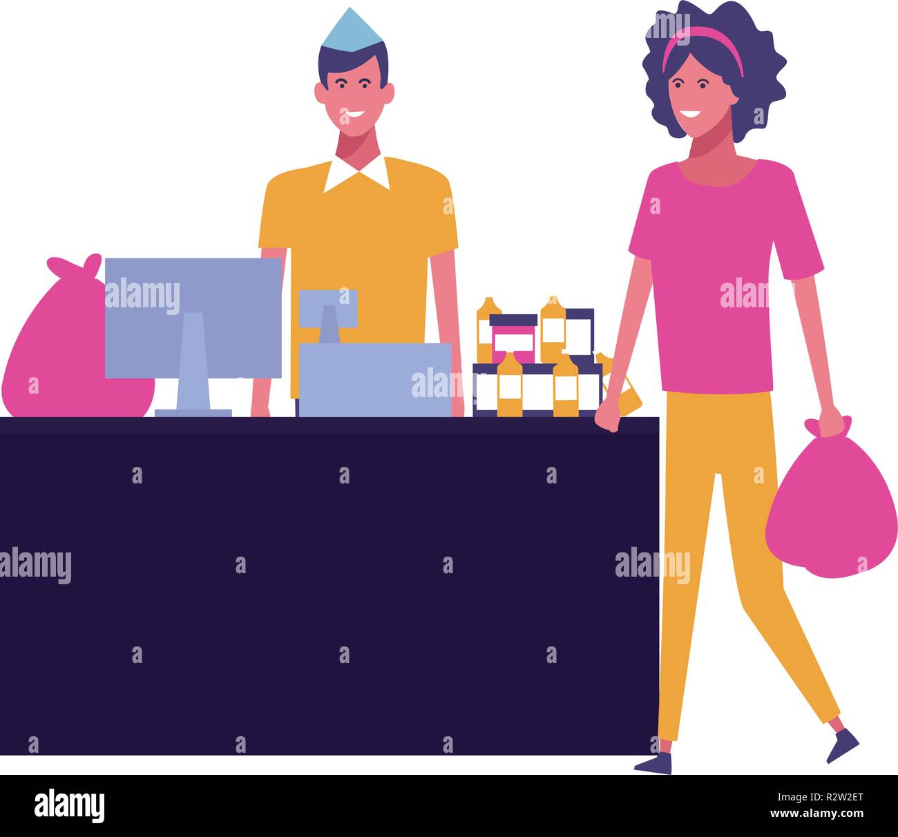 People shopping cartoon Stock Vector Image & Art - Alamy