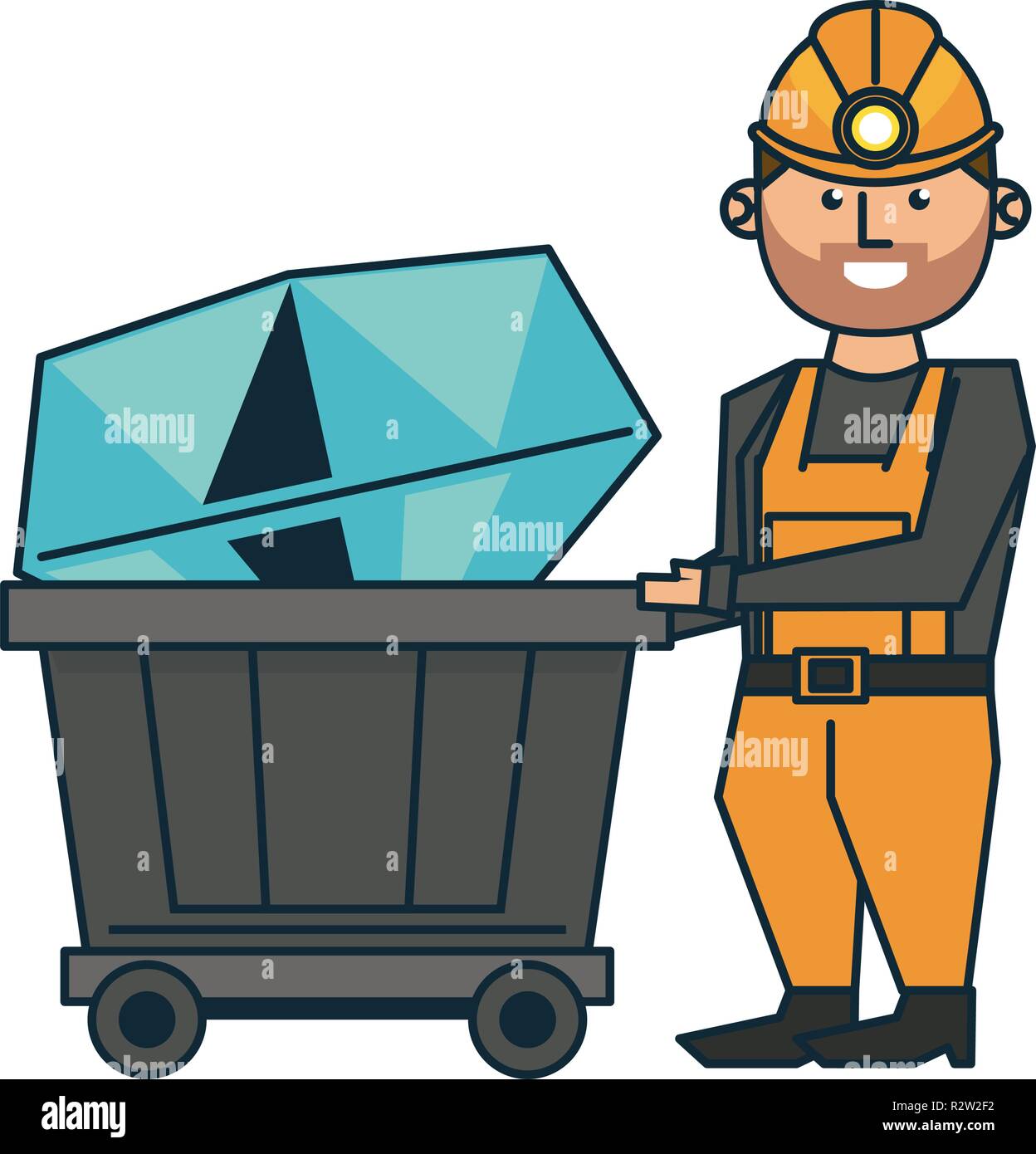 Pushing rock illustration Stock Vector Images - Alamy