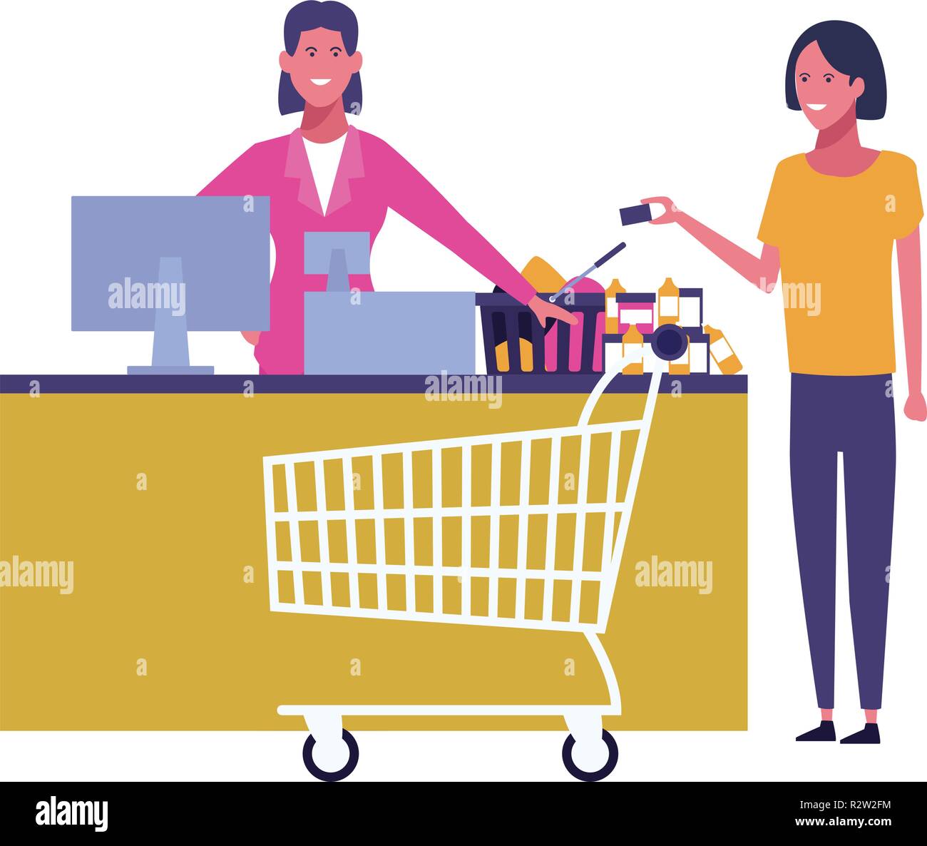 People shopping cartoon Stock Vector Image & Art - Alamy