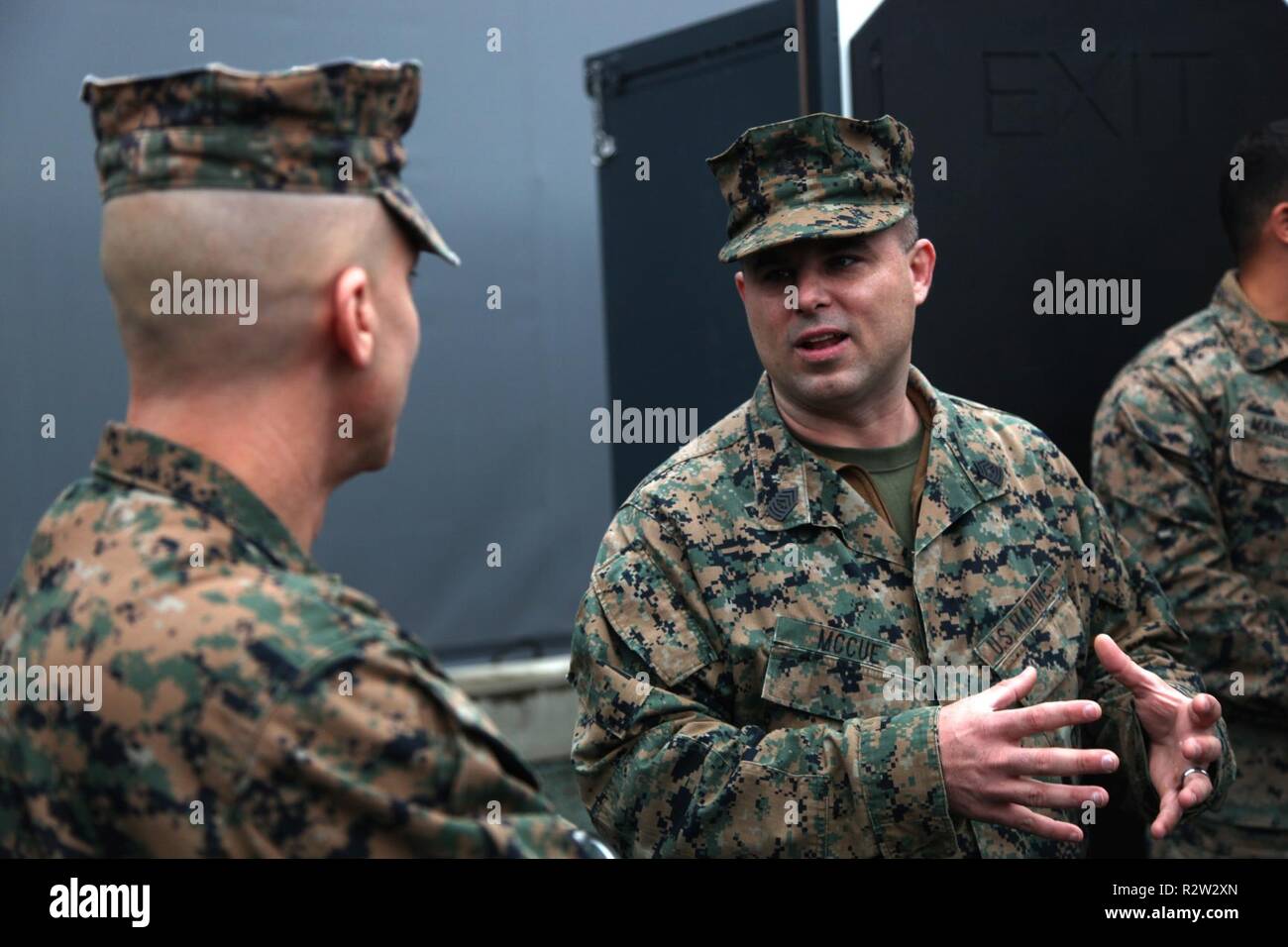 U.S. Marine Corps Master Sgt. Douglas McCue, with Headquarters Marine ...