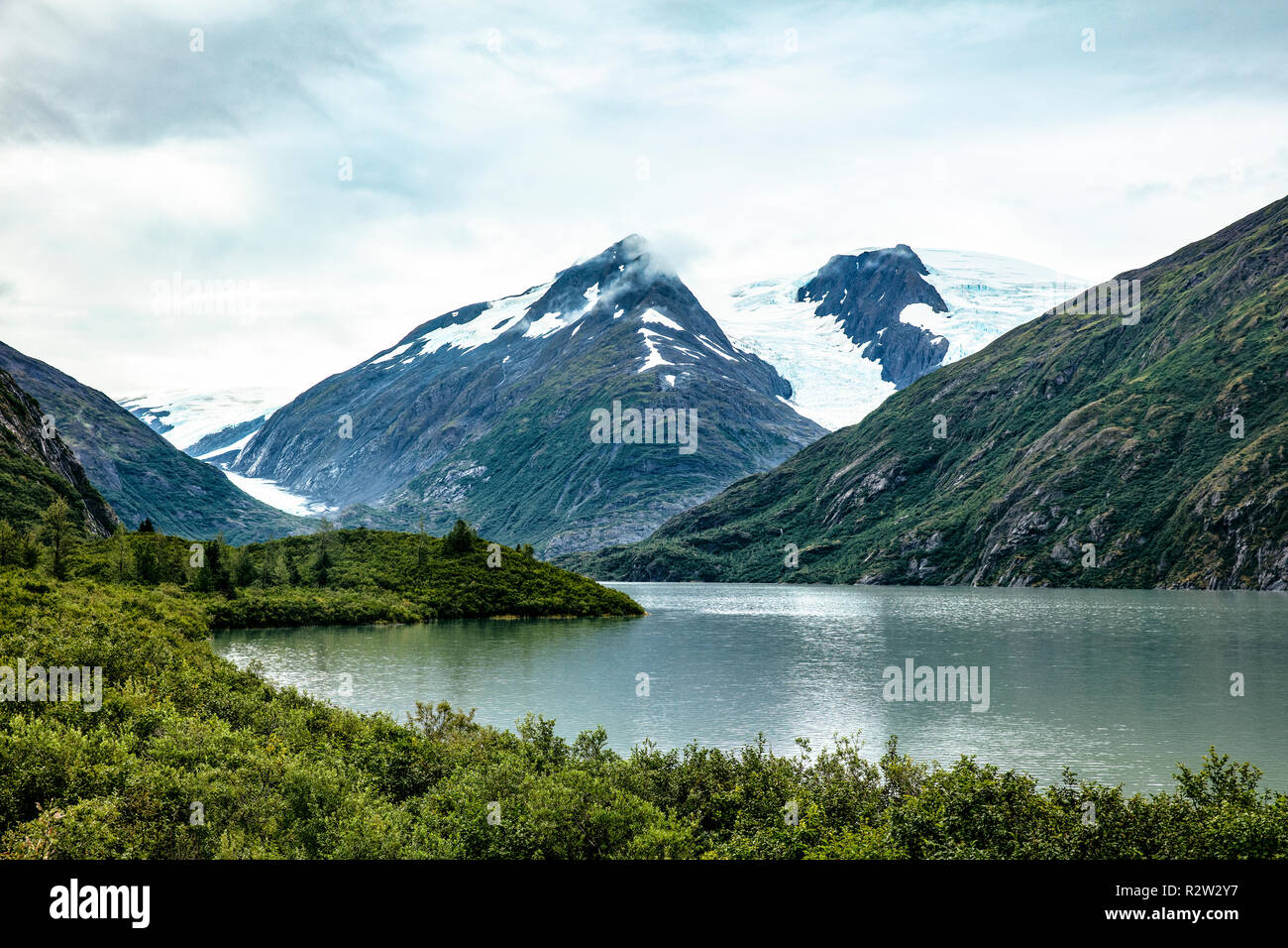 A View Of The Portage Glacier And Portage Lake On Kenai Peninsula