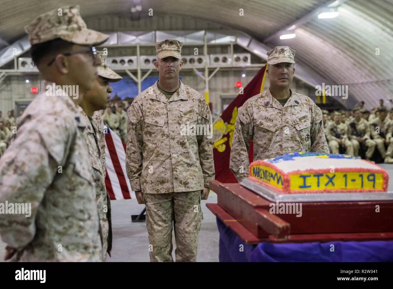 U.S. Marine Col. Jason Perry, left, and Sgt. Maj. Luis Leiva ...