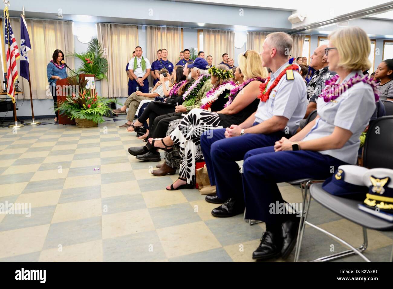 Rep. Tulsi Gabbard gives remarks during a ceremony to recognize ...
