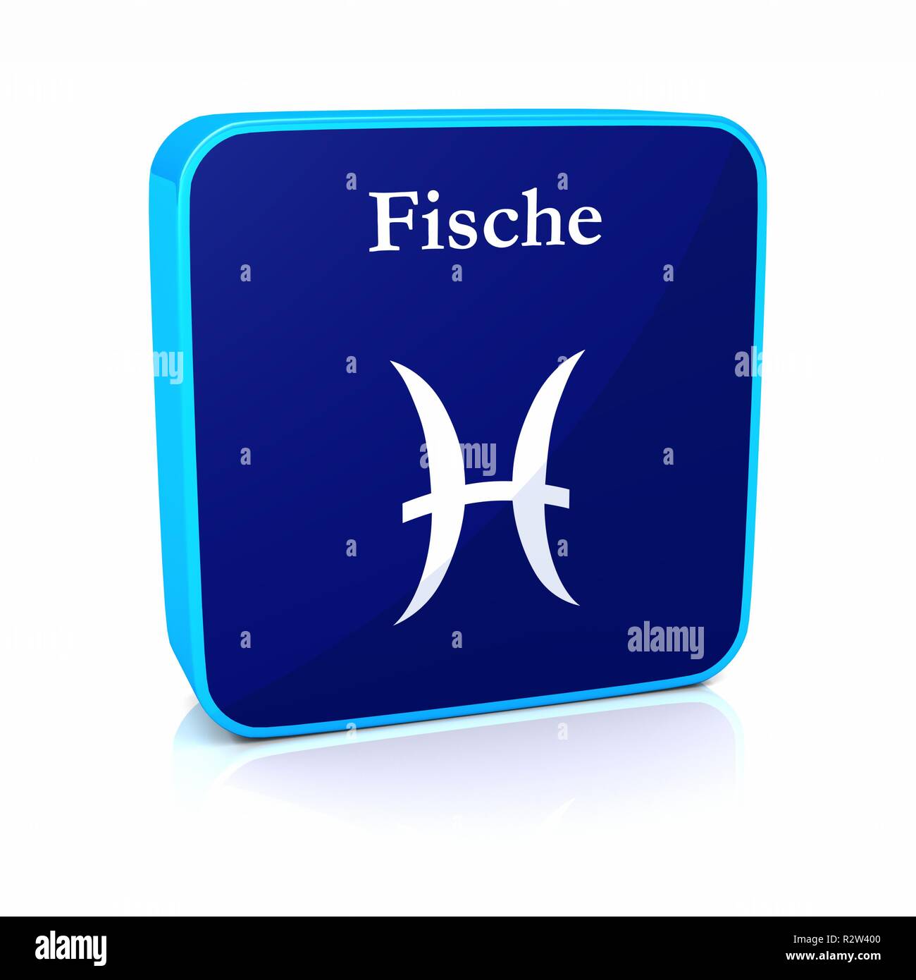 zodiac symbol - pisces blue white Stock Photo - Alamy