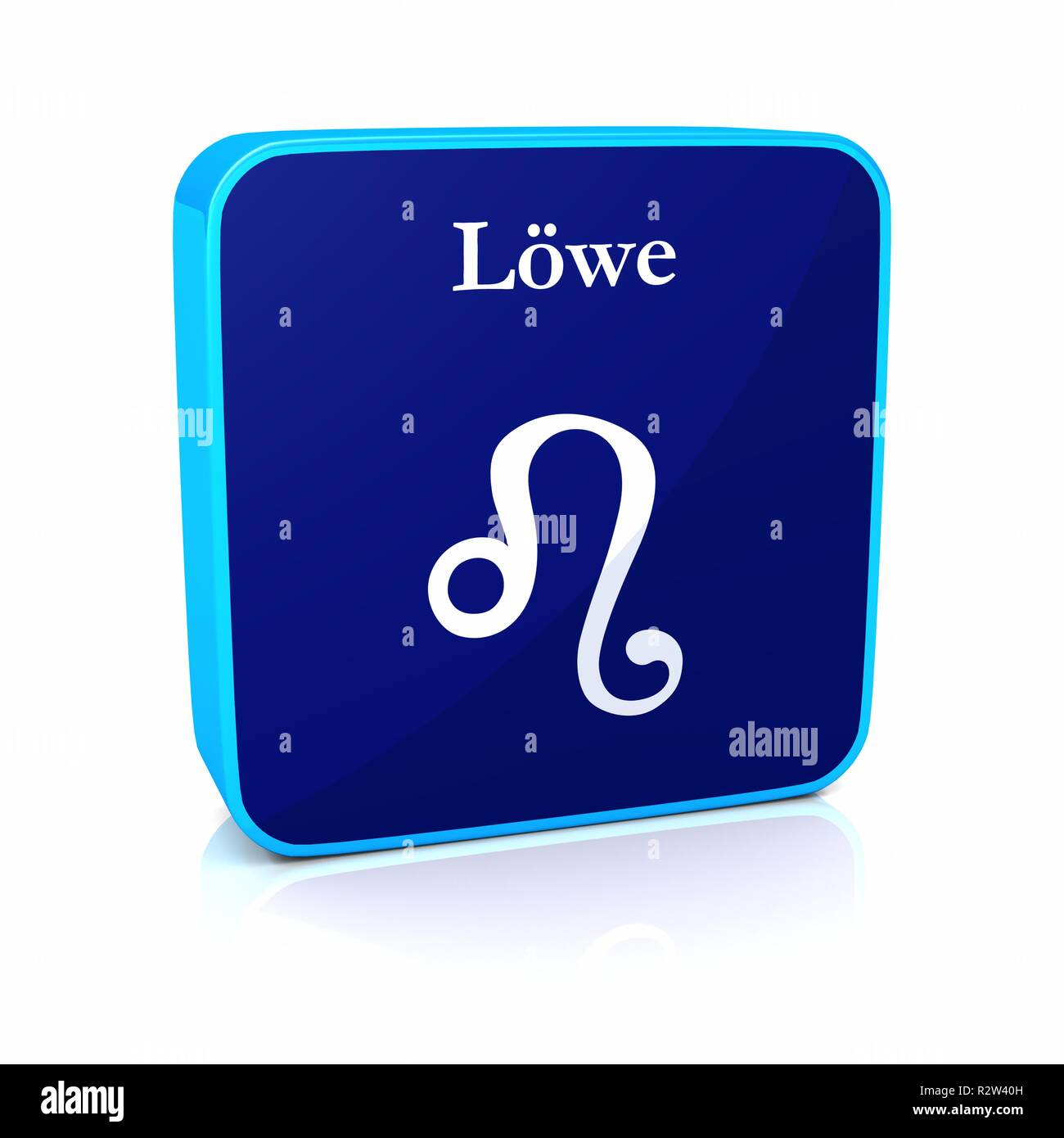 zodiac symbol - lion blue white Stock Photo - Alamy