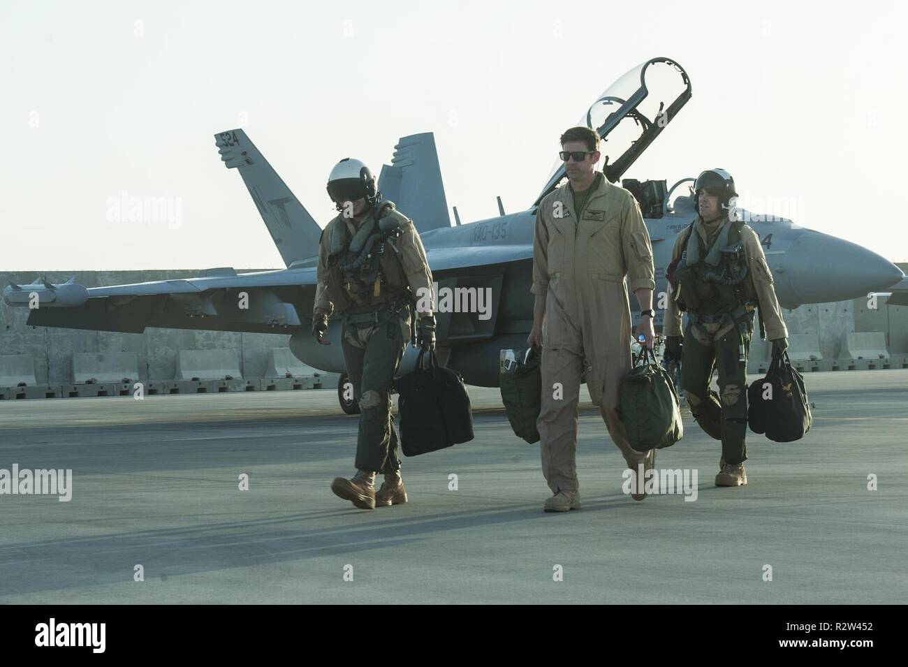 EA-18G Growler pilots assigned to the Electronic Attack Squadron 135 ...