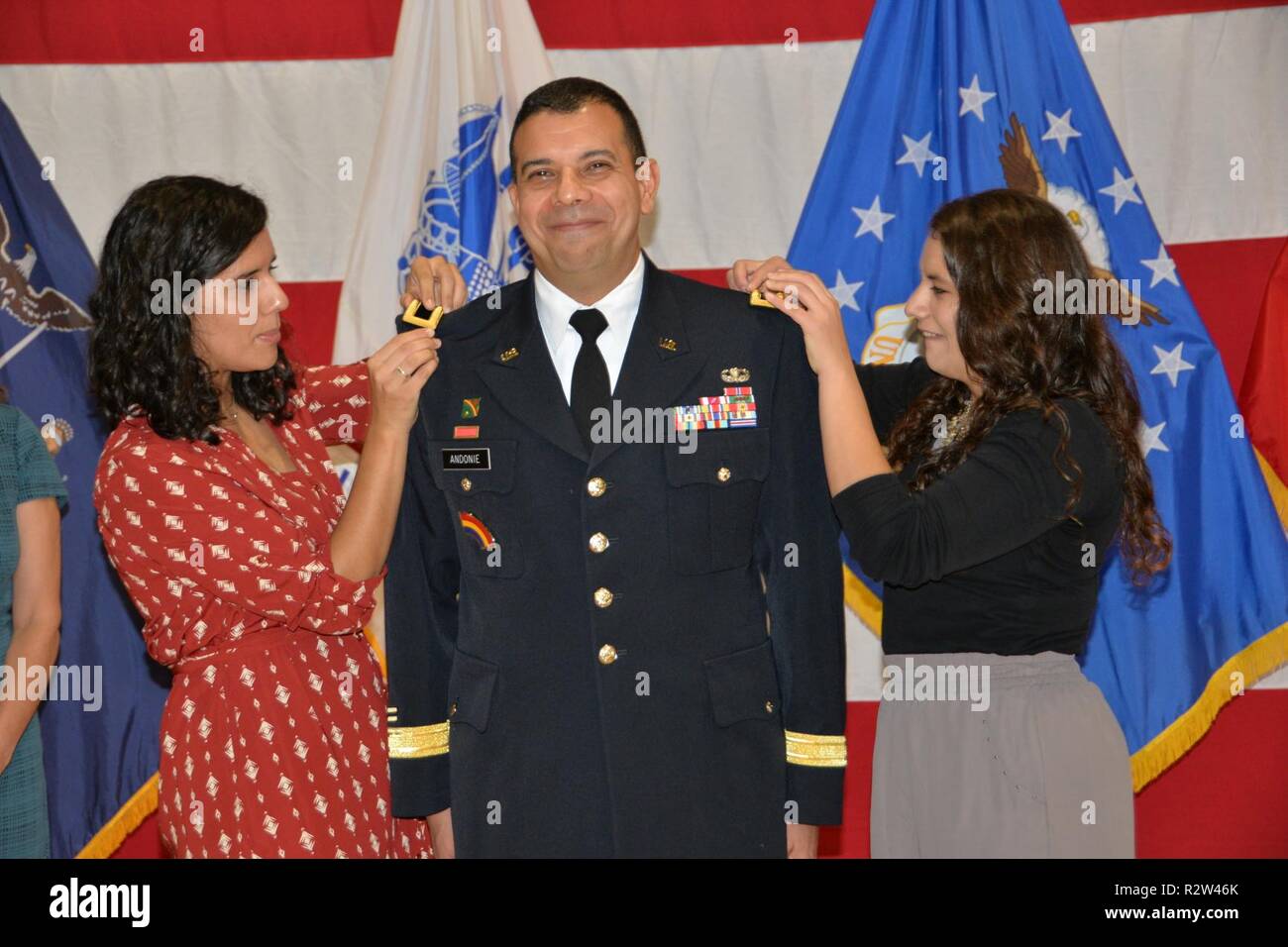 New York Army National Guard Brigadier General John Adonie receives the ...