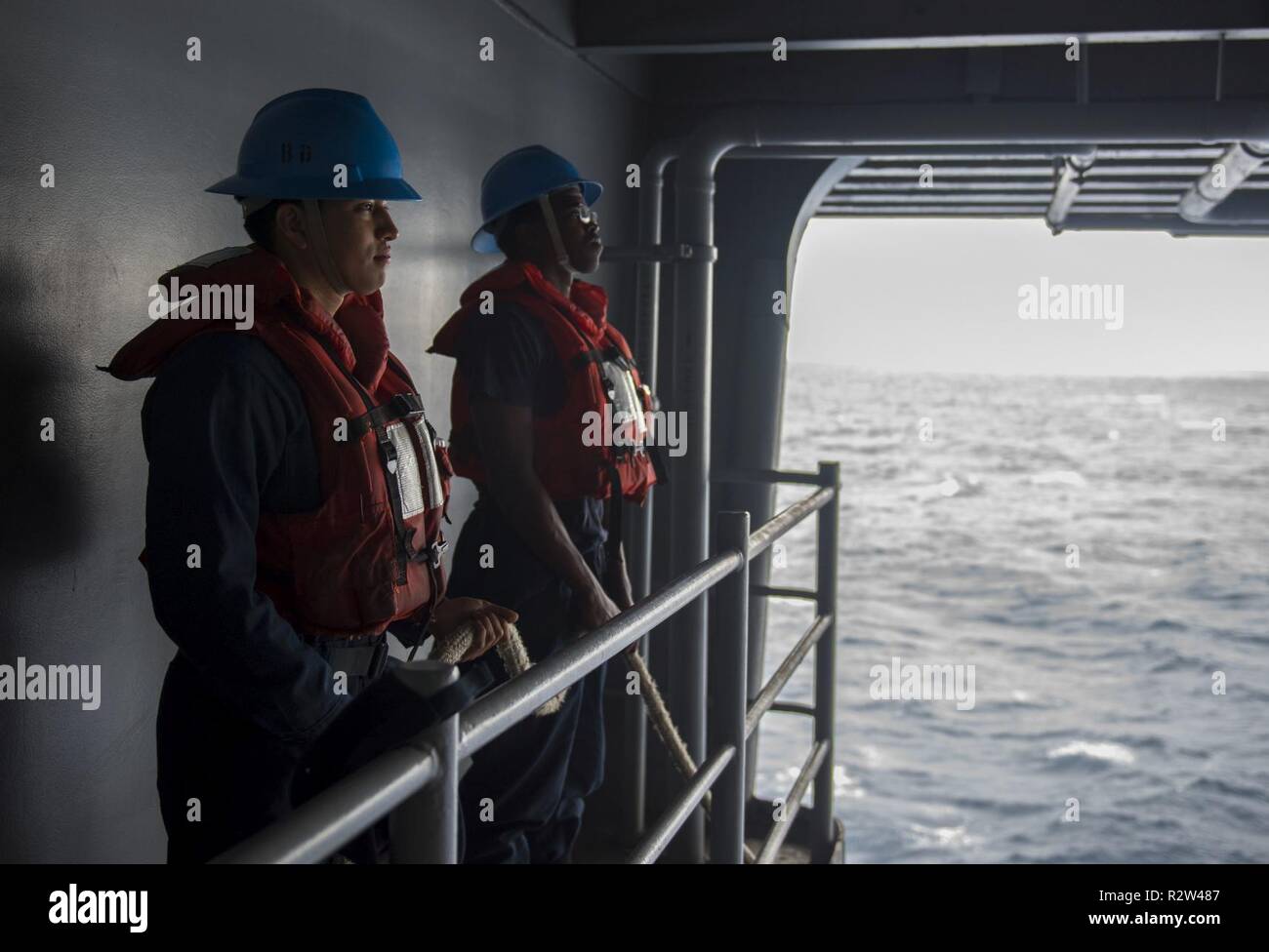 ATLANTIC OCEAN (Nov. 10, 2018) Seaman Adolfo Rodriguez, left, from ...