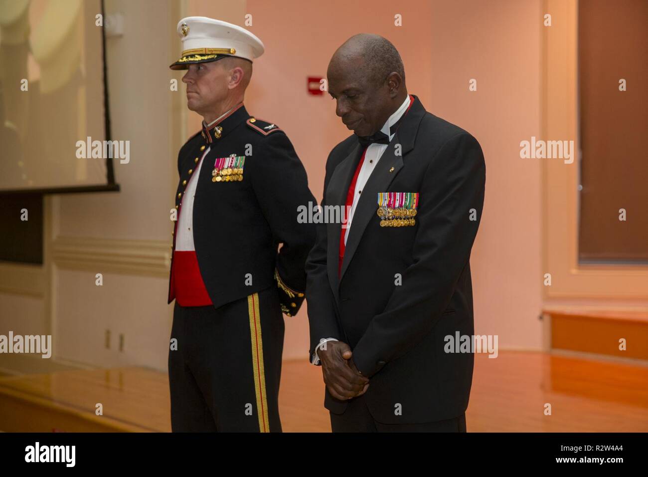 U.S. Marine Corps Col. Scott A. Baldwin, left, acting commander, Marine ...