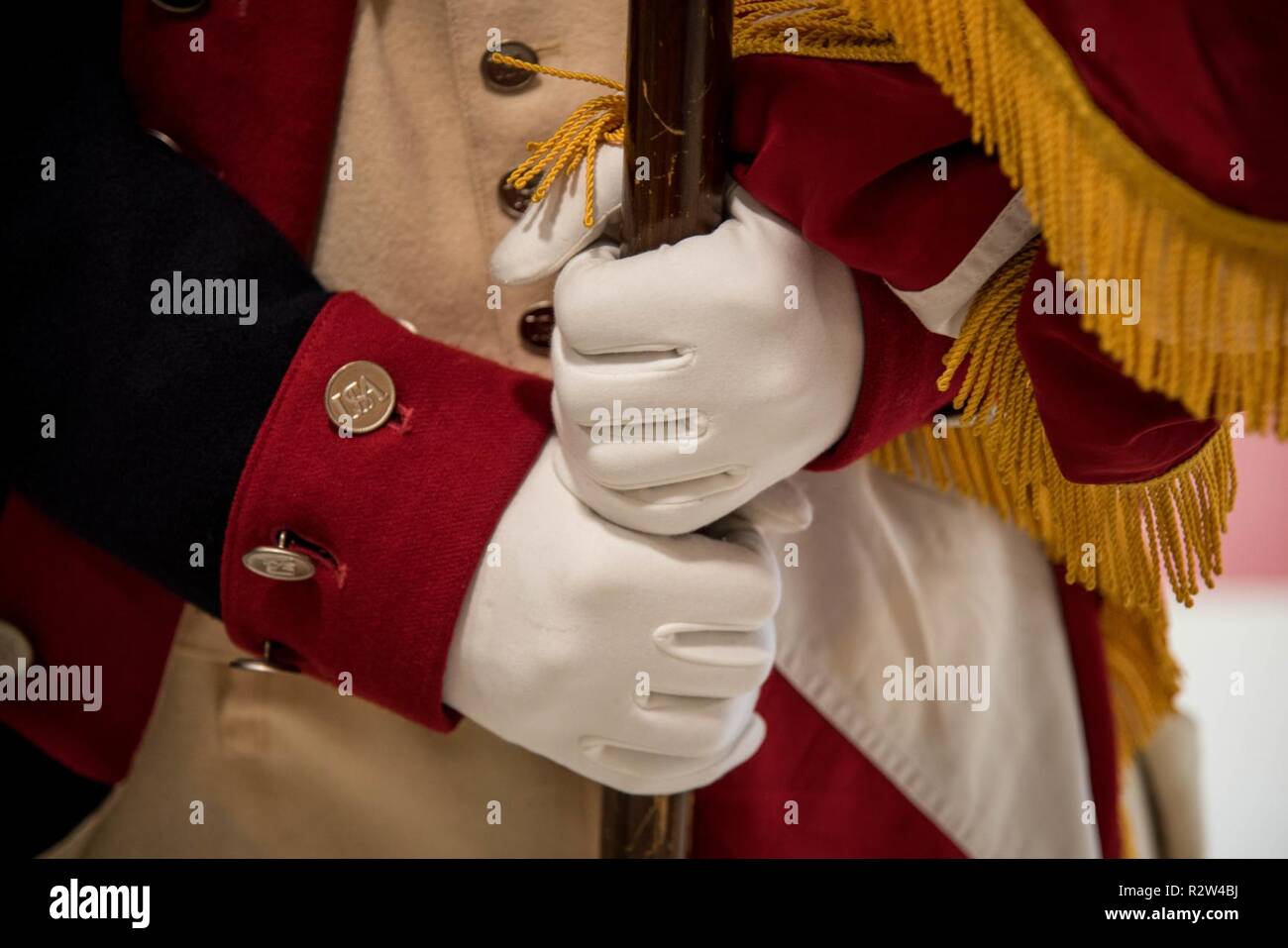 A Soldier assigned to the Continental Color Guard, 3d U.S. Infantry ...