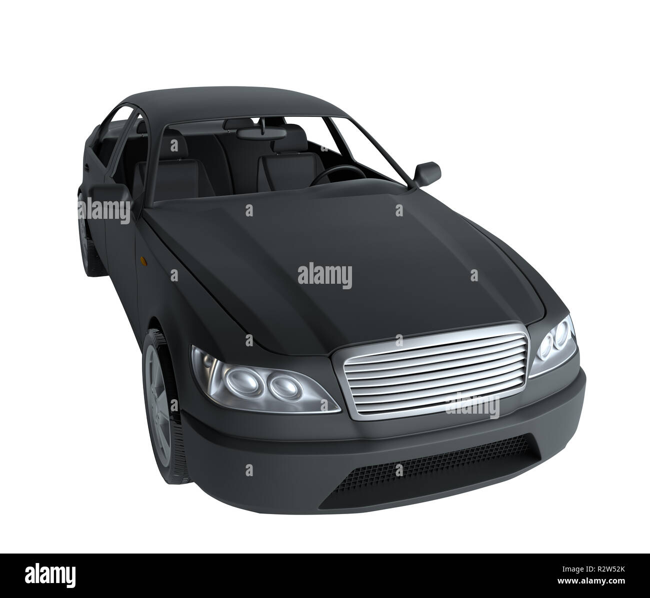 Brandless Generic Black Car. 3D Illustration Stock Photo - Alamy