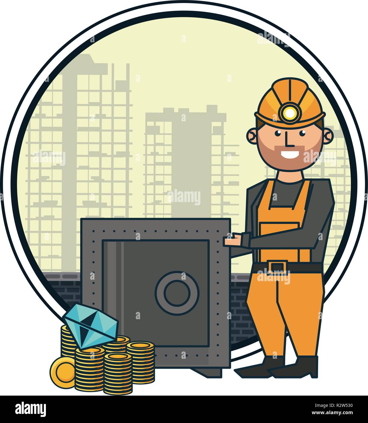 Mining and worker cartoon Stock Vector Image & Art - Alamy