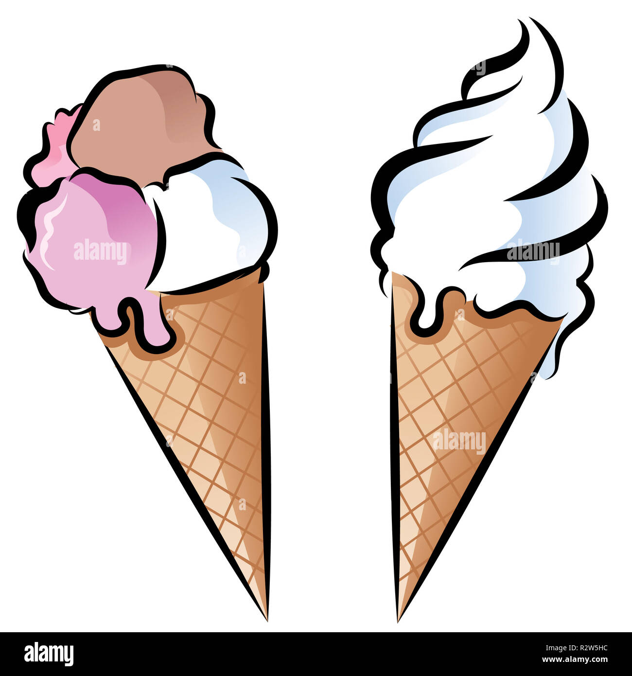 Strawberry ice cream cone clipart hi-res stock photography and images ...