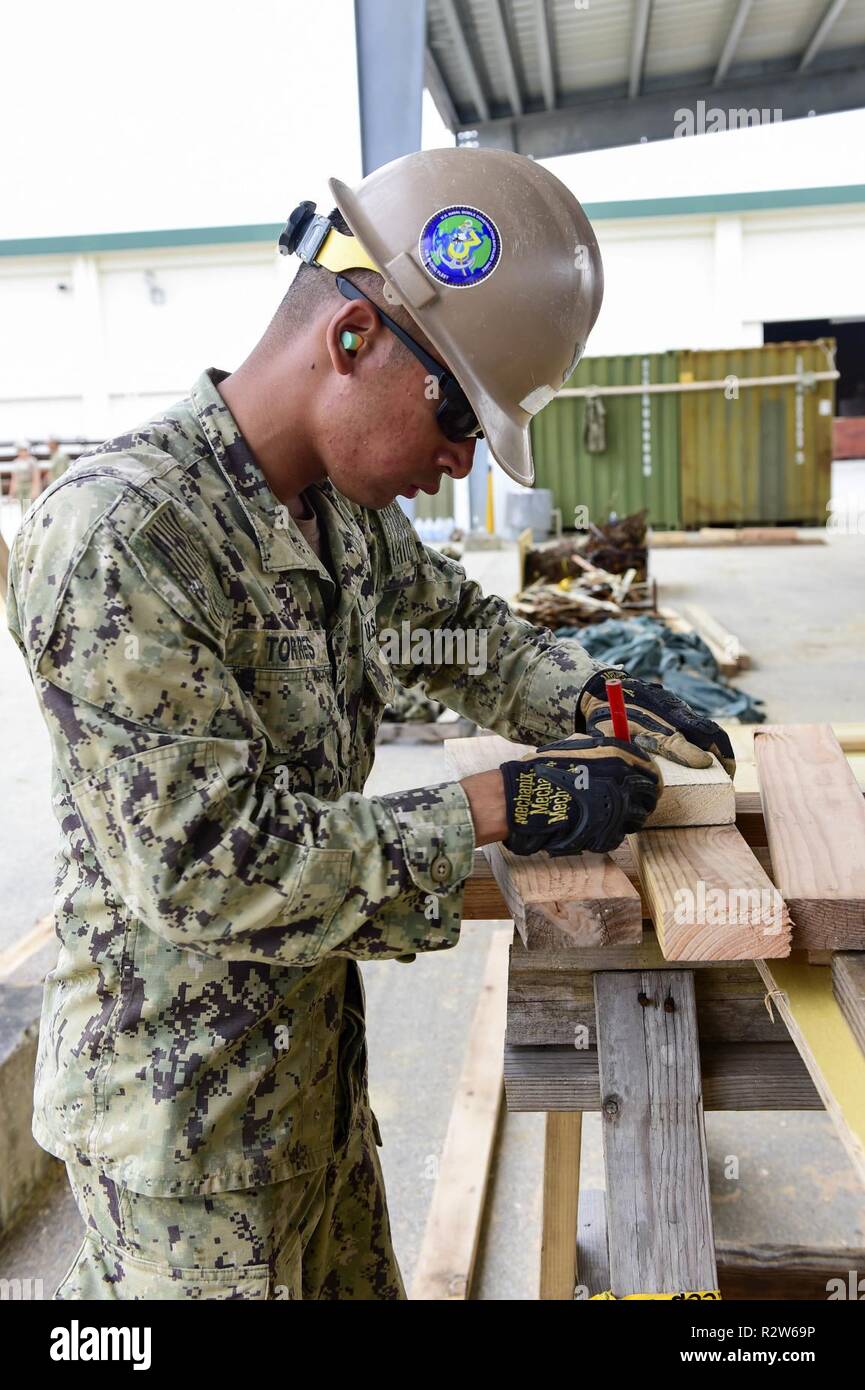 OKINAWA, Japan (Nov. 10, 2018) Builder 3rd Class Edwardson Torres ...