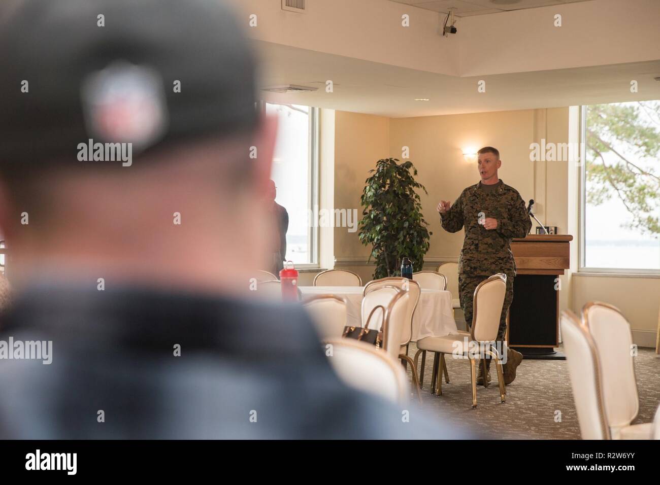 U.S. Marine Corps Col. Russell C. Burton, commanding officer, Marine ...