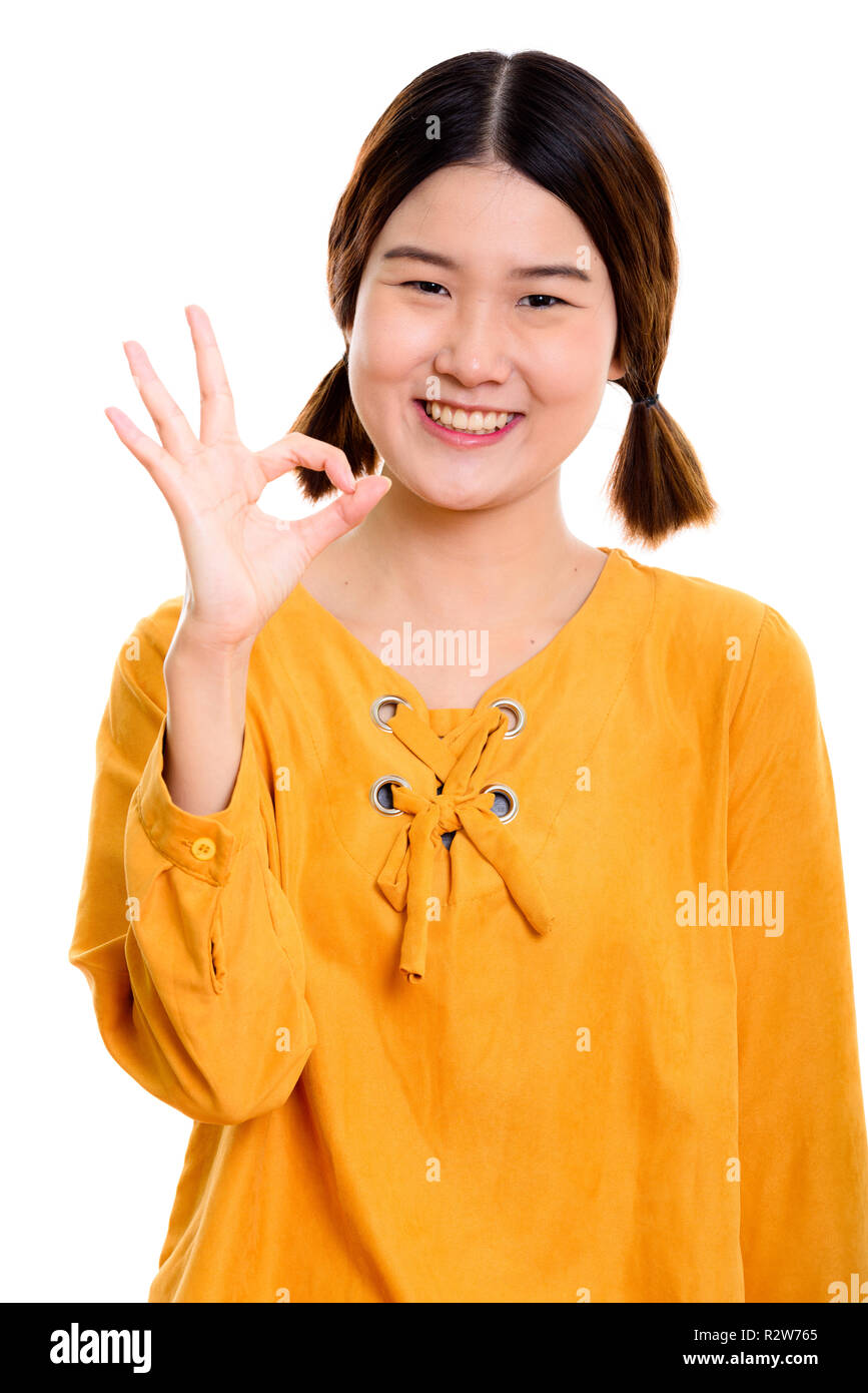 Girl ok sign hi-res stock photography and images - Alamy