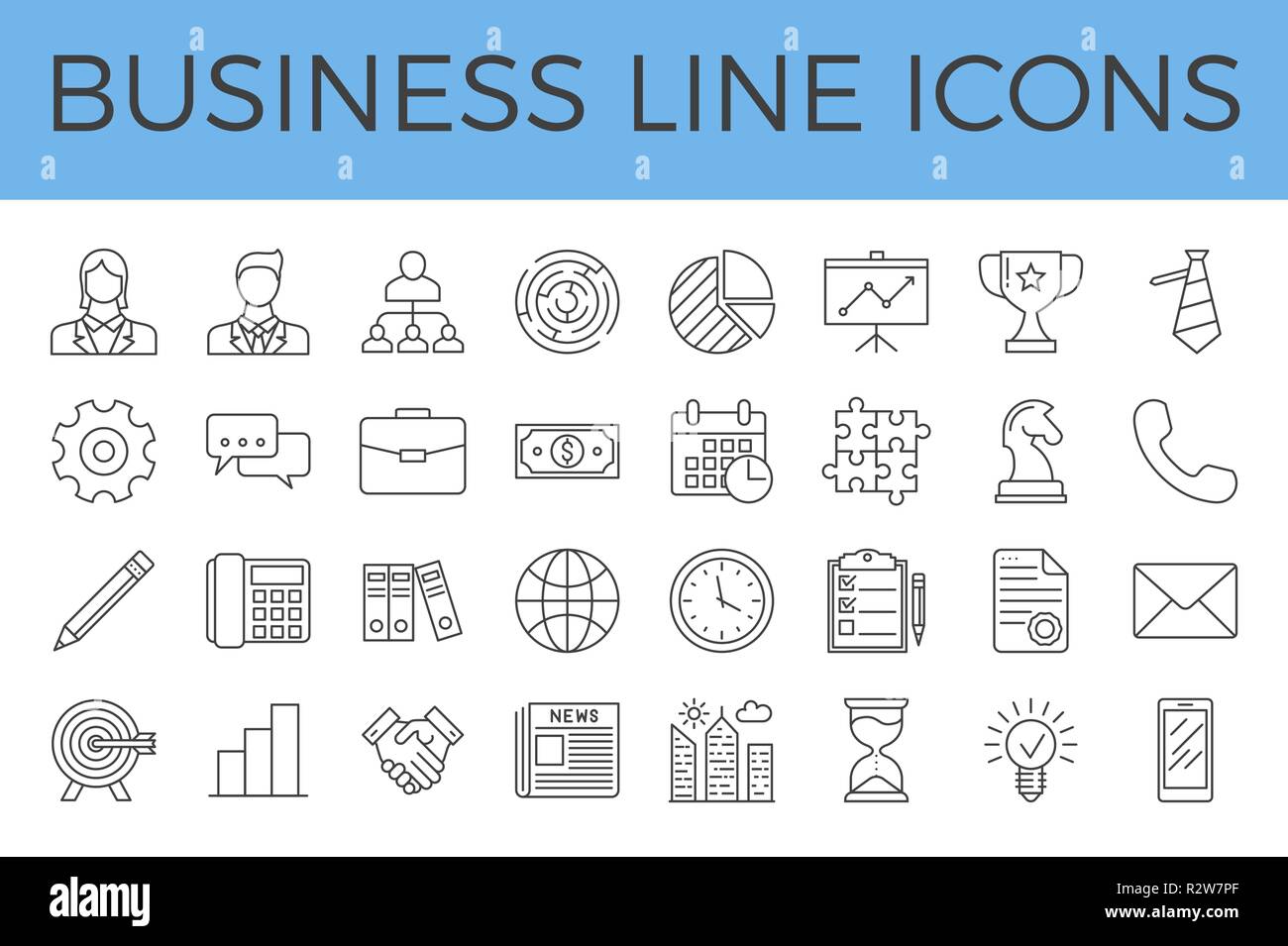 Business Related Vector Line Icons Set Stock Vector Image & Art - Alamy