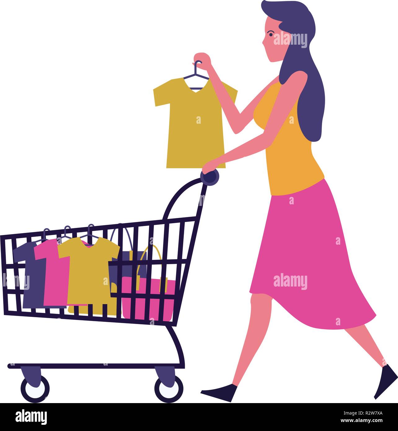 People shopping cartoon Stock Vector Image & Art - Alamy