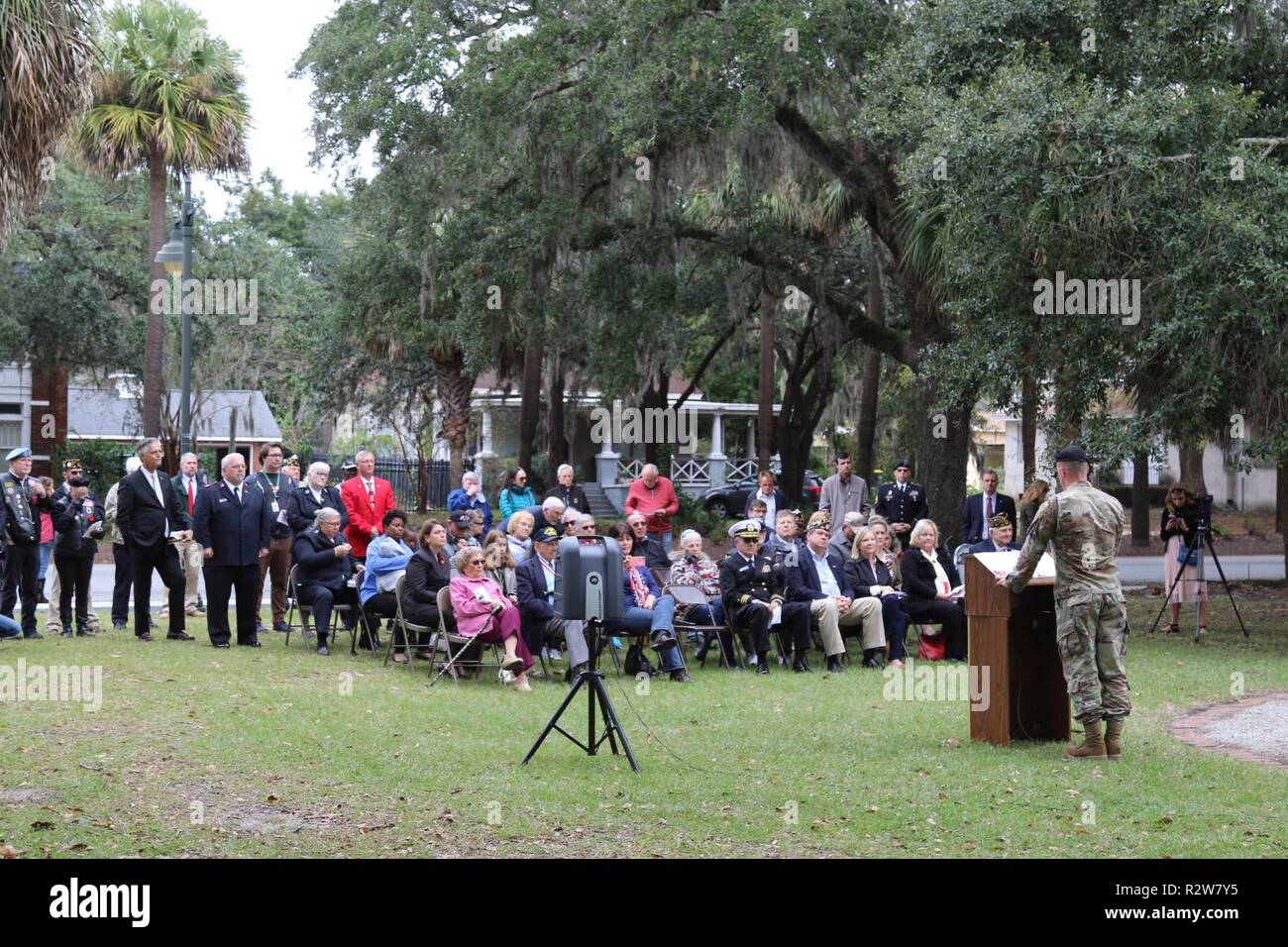 Lt. Col. Robert Stanton, commander, 2-7 Infantry, speaks during the ...