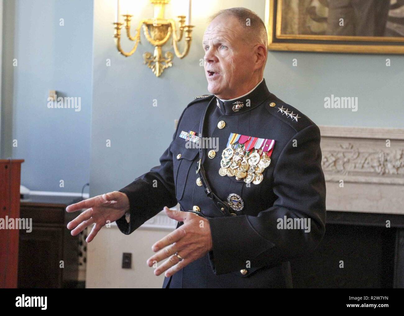 Commandant of the Marine Corps Gen. Robert B. Neller speaks during the ...