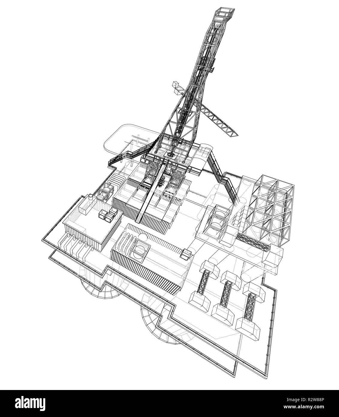 Offshore oil rig drilling platform concept. Vector Stock Vector Image ...