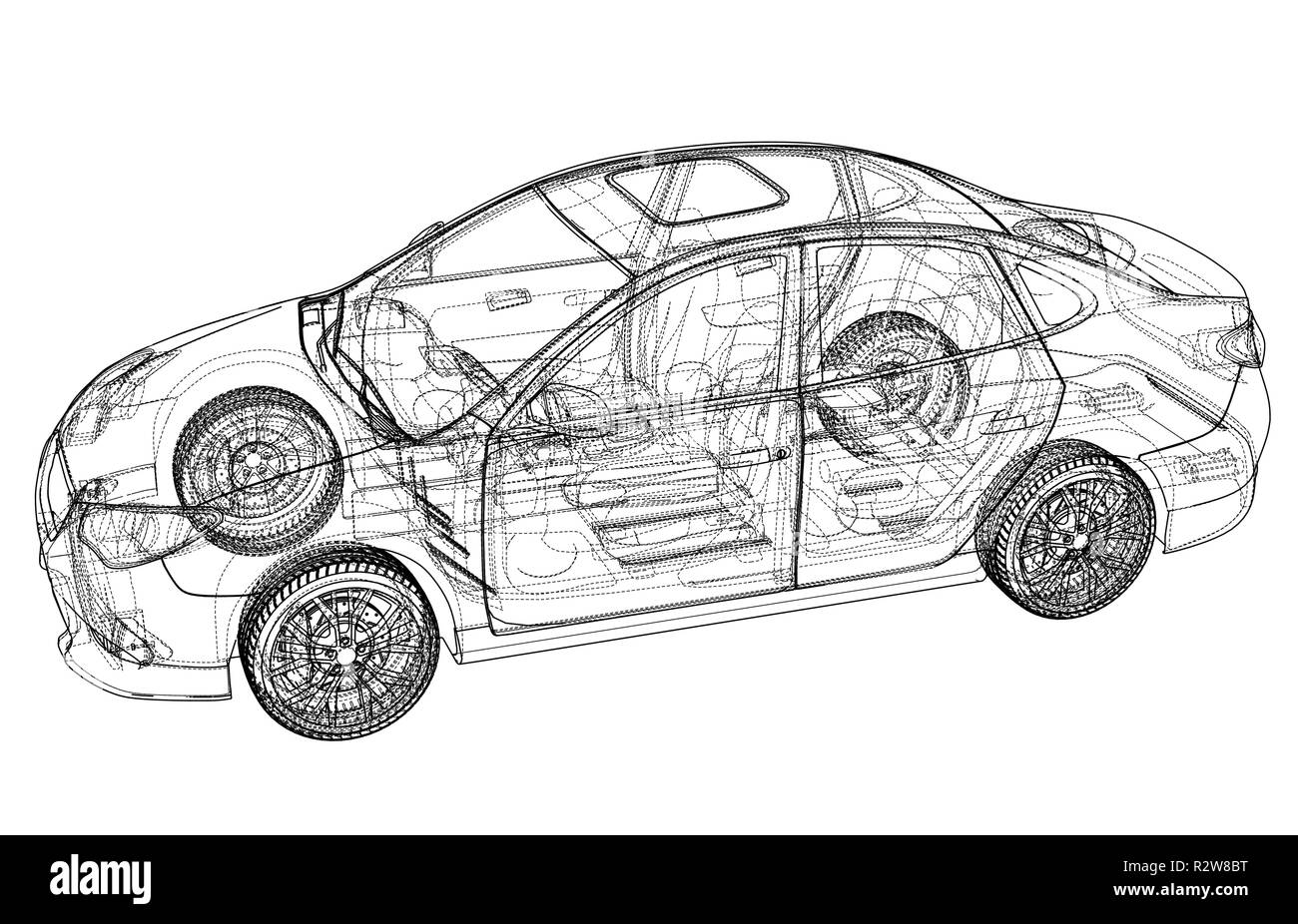 Concept car. Vector rendering of 3d Stock Vector Image & Art - Alamy