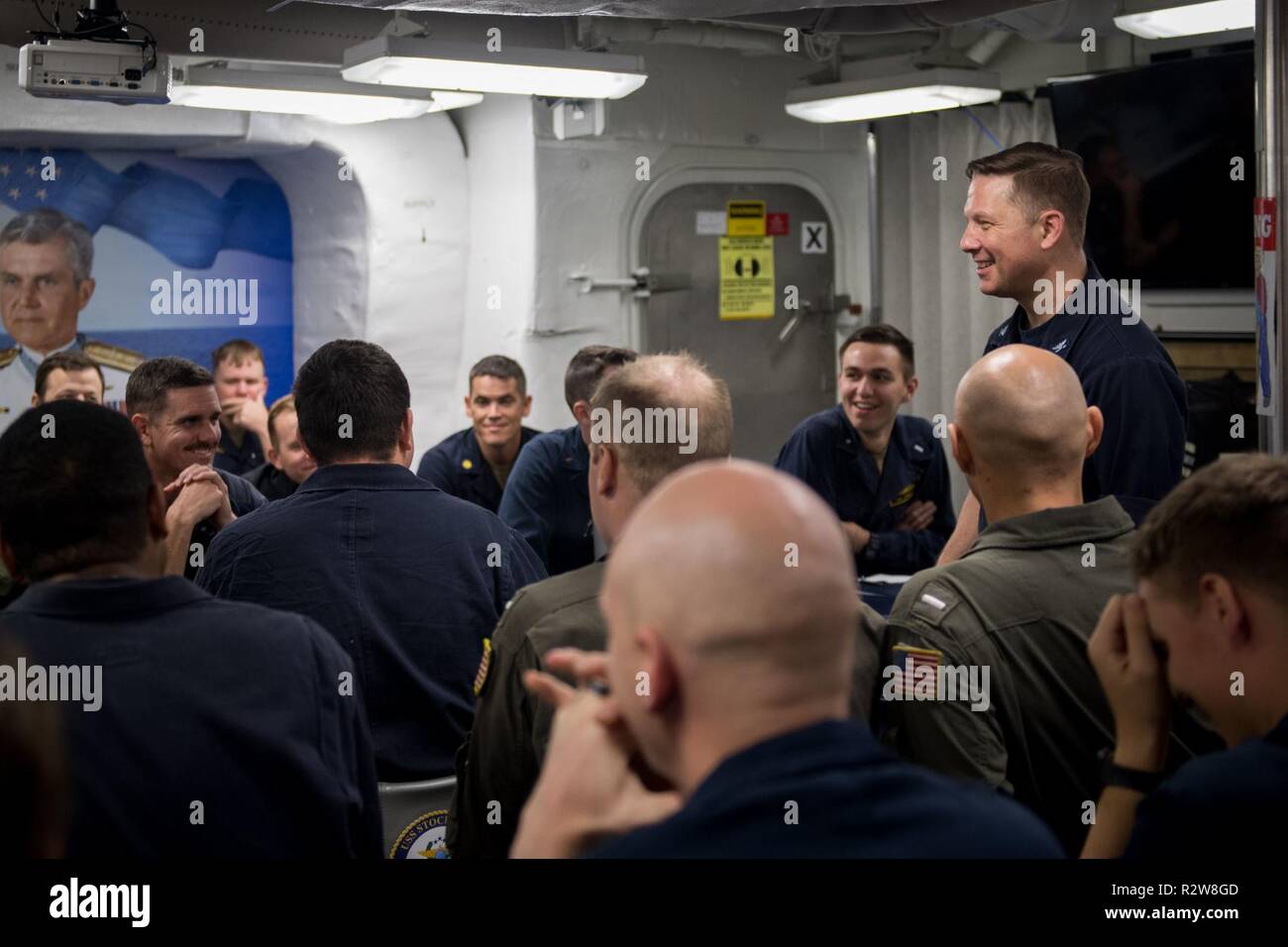 PHILLIPINE SEA (Nov. 14, 2018) Capt. Jon Duffy, commander, Destroyer ...