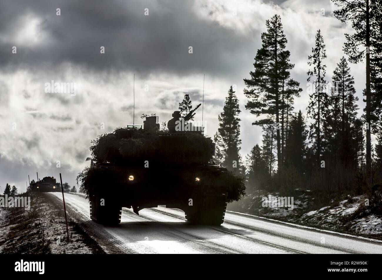 An armored platoon of the German Battlegroup of the Very High Readiness ...