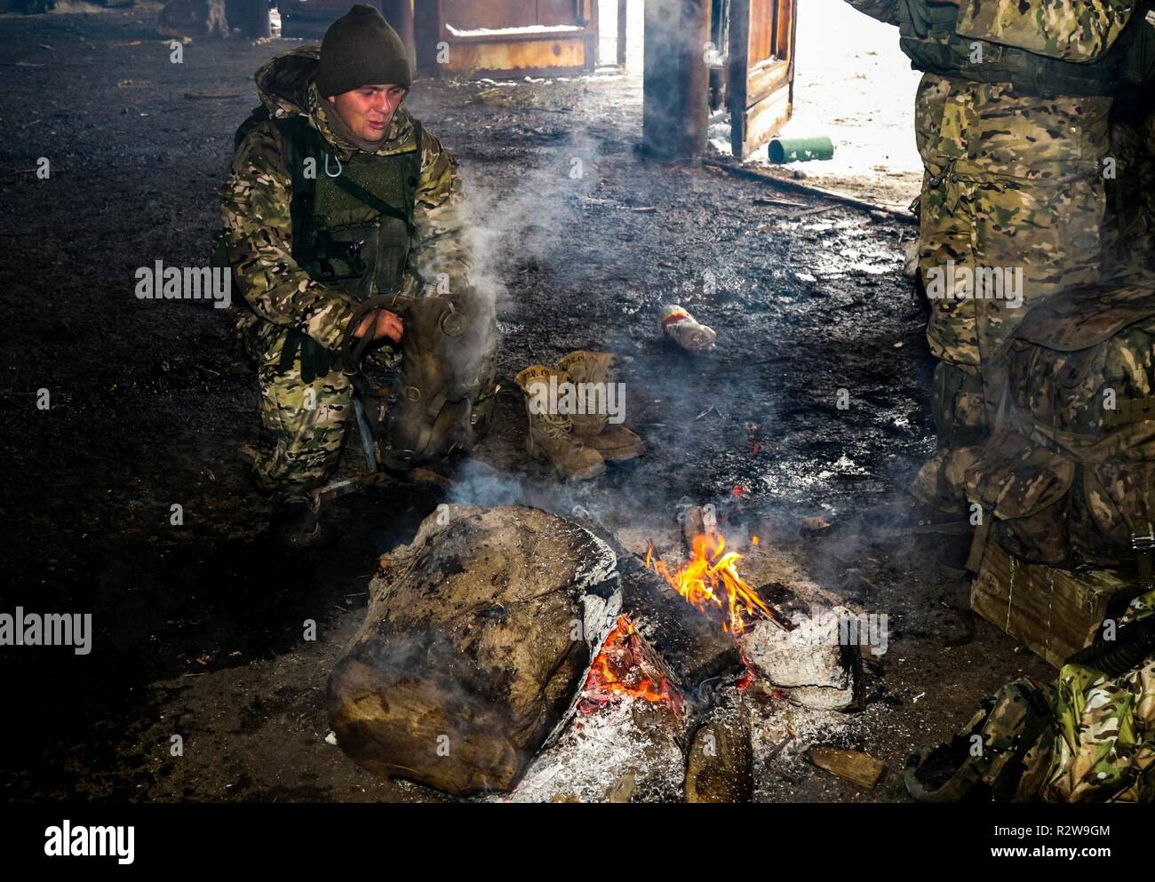 Georgian Army Cpl. Nika Inchitidze, soldier with the 32nd Infantry ...
