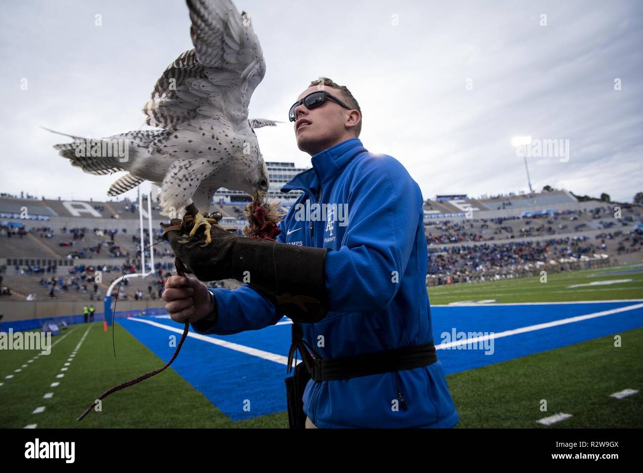 U.S. AIR FORCE ACADEMY, Colo. -- Cadet 2nd Class James Barney feeds ...