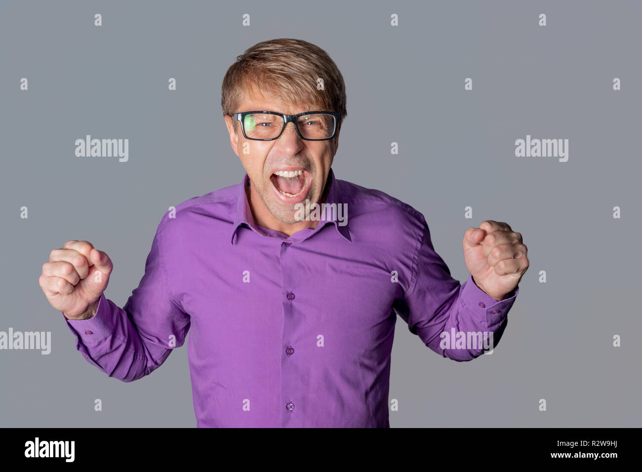 Angry boss glasses man hi-res stock photography and images - Alamy