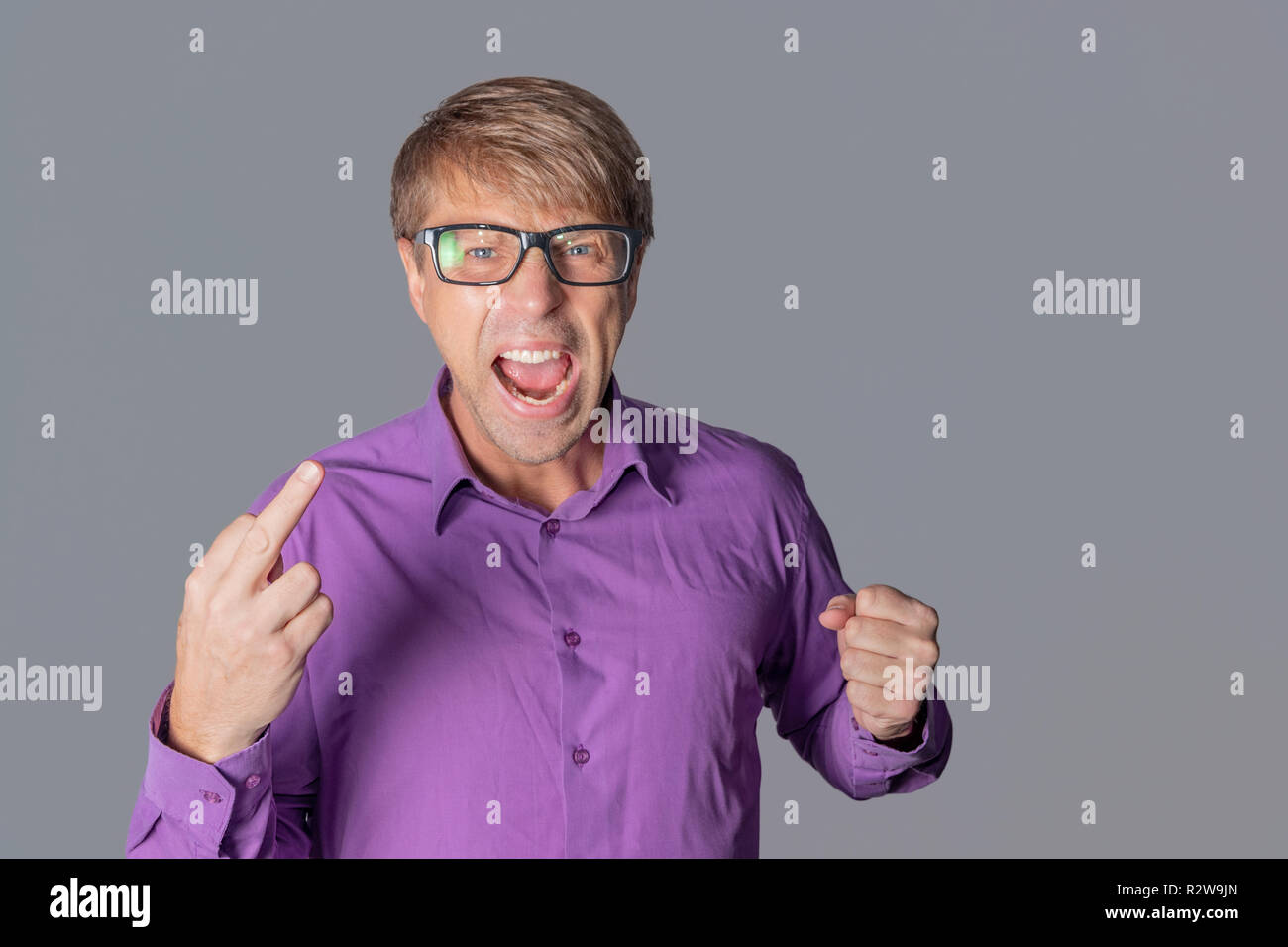 Angry boss glasses man hi-res stock photography and images - Alamy